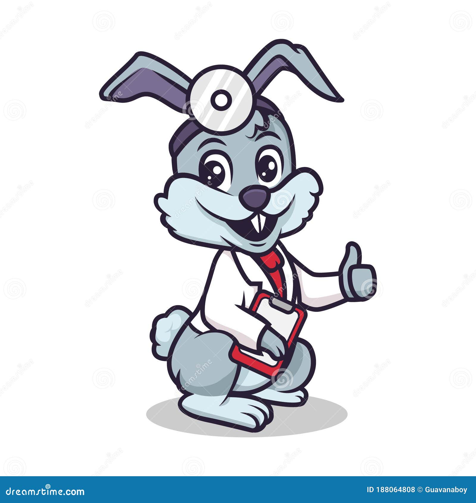Cute Doctor Bunny Mascot Design Stock Vector - Illustration of happy ...