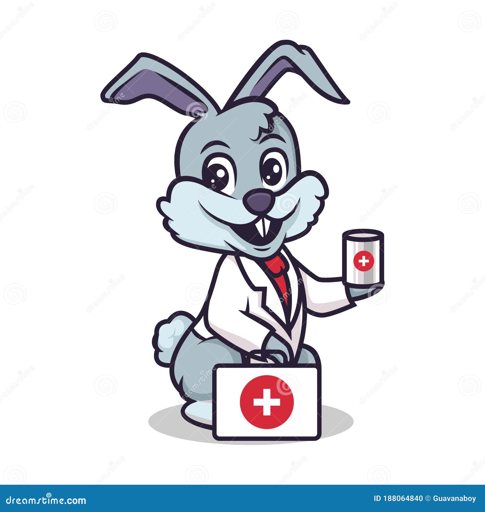 Cute Doctor Bunny Mascot Design Stock Vector - Illustration of ...