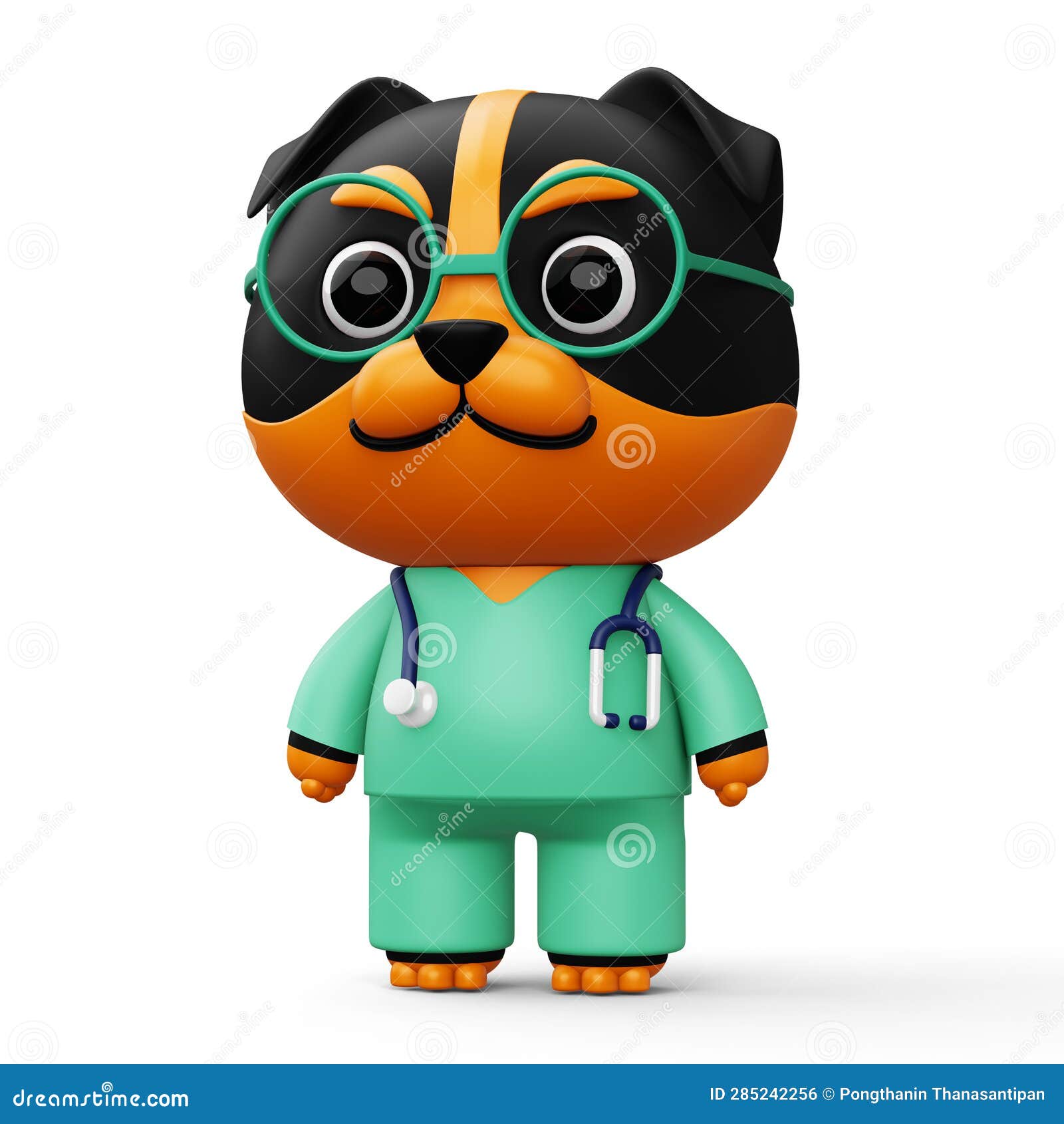 Cute Doctor Dog, 3d Cartoon Dog Character, 3d Rendering Stock ...