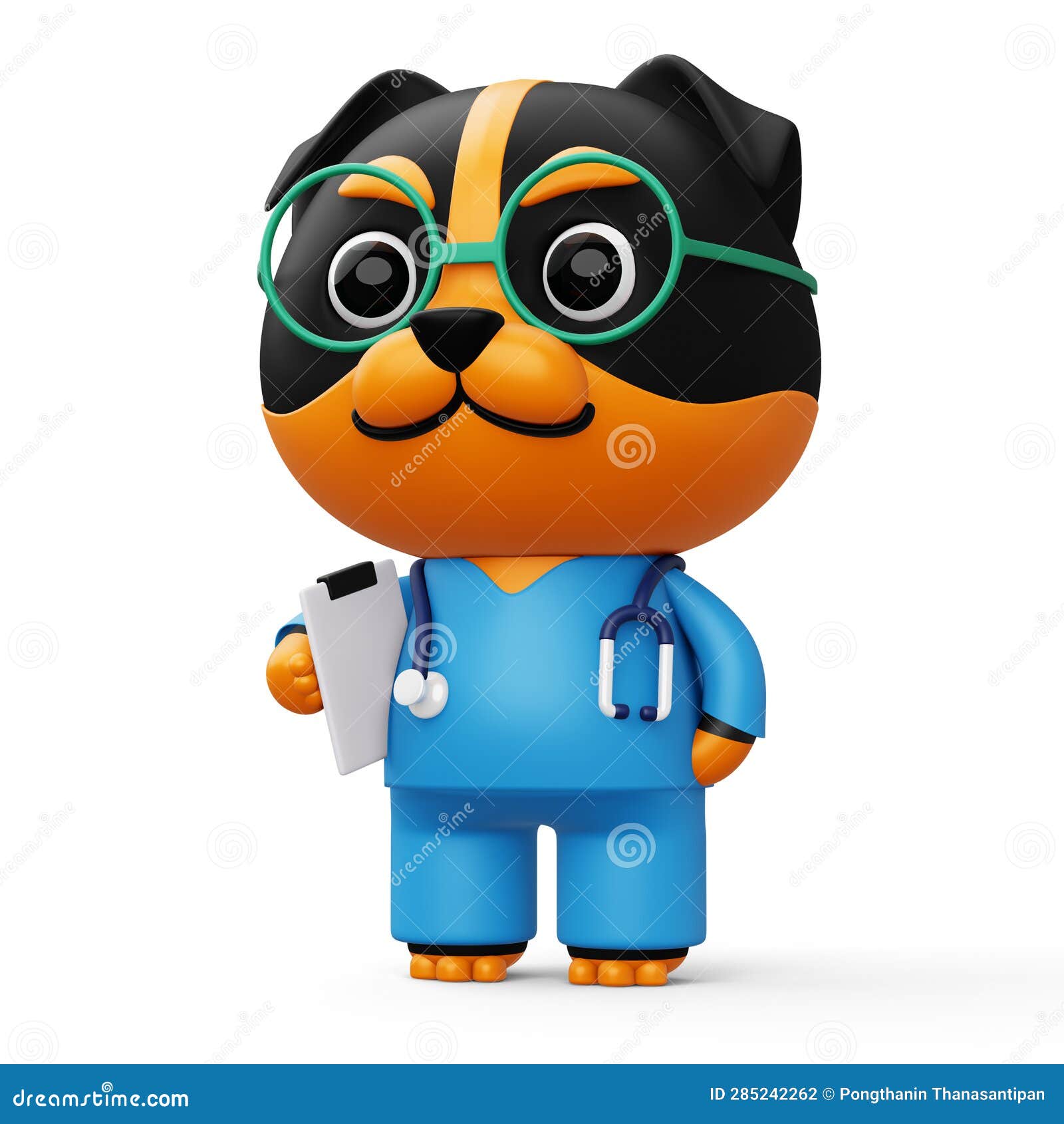 Cute Doctor Dog, 3d Cartoon Dog Character, 3d Rendering Stock ...
