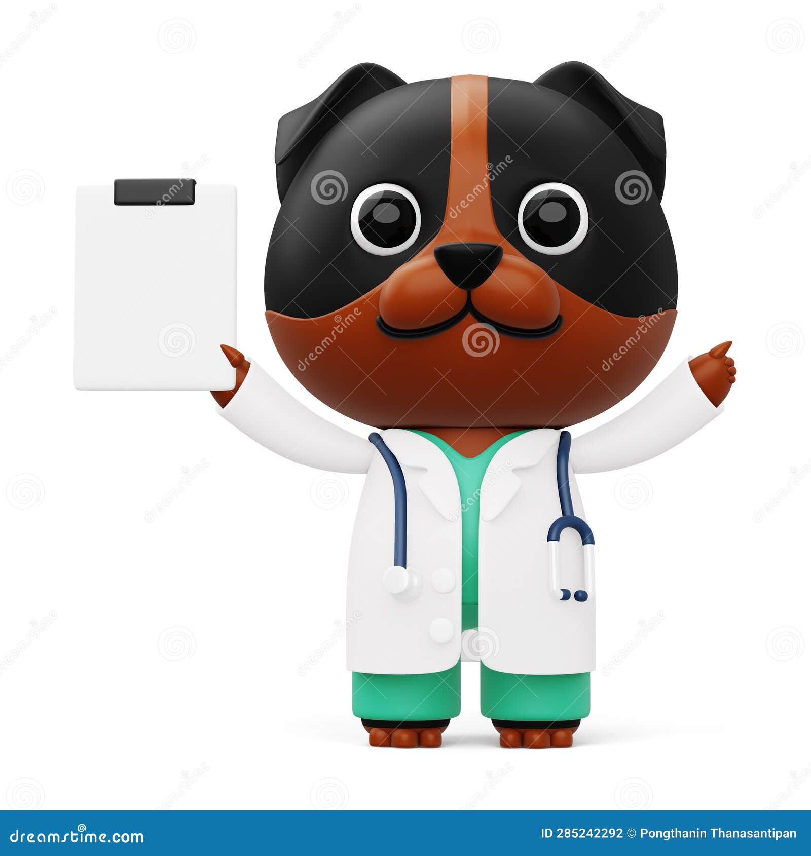 Cute Doctor Dog, 3d Cartoon Dog Character, 3d Rendering Stock ...