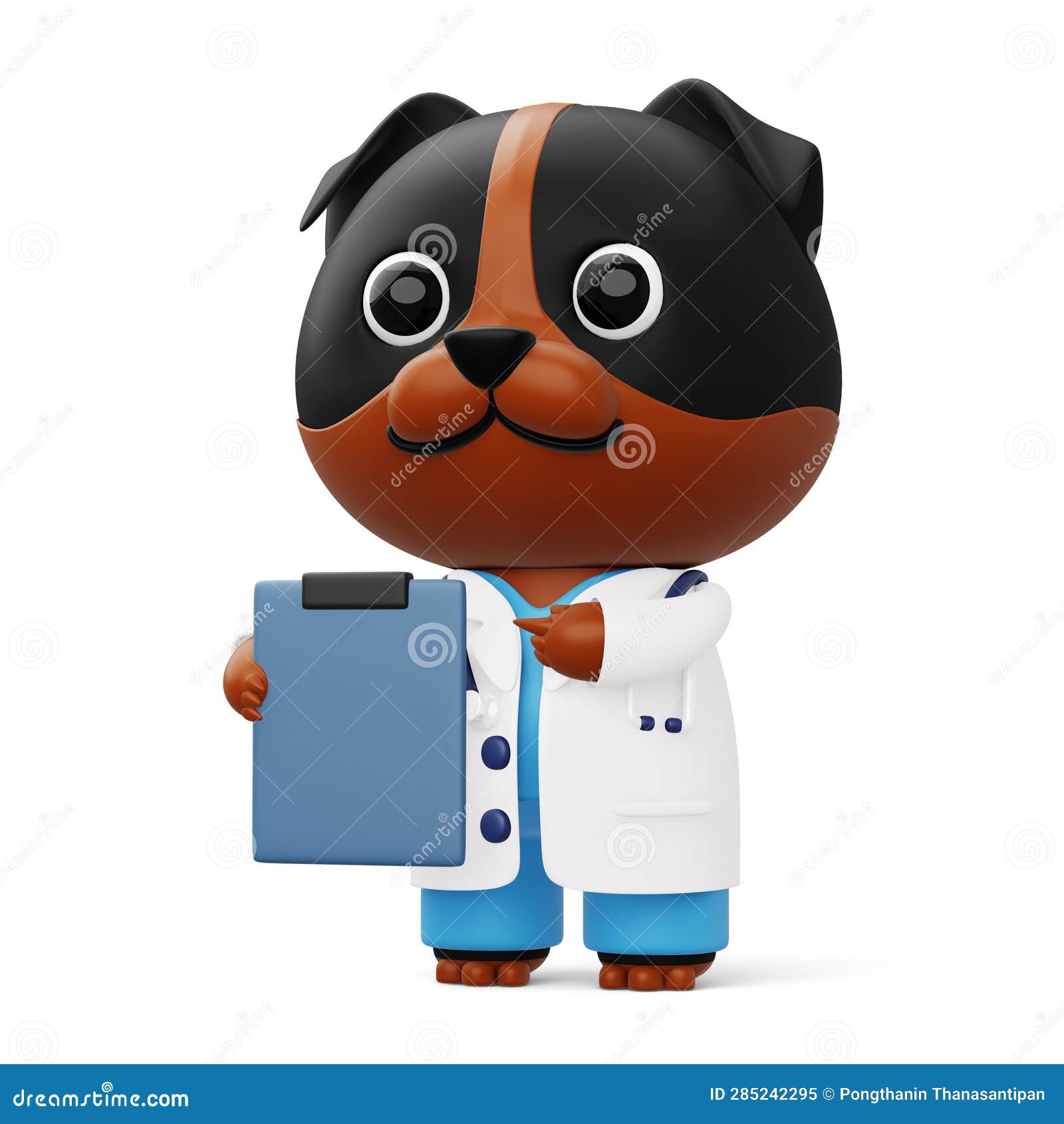 Cute Doctor Dog, 3d Cartoon Dog Character, 3d Rendering Stock ...