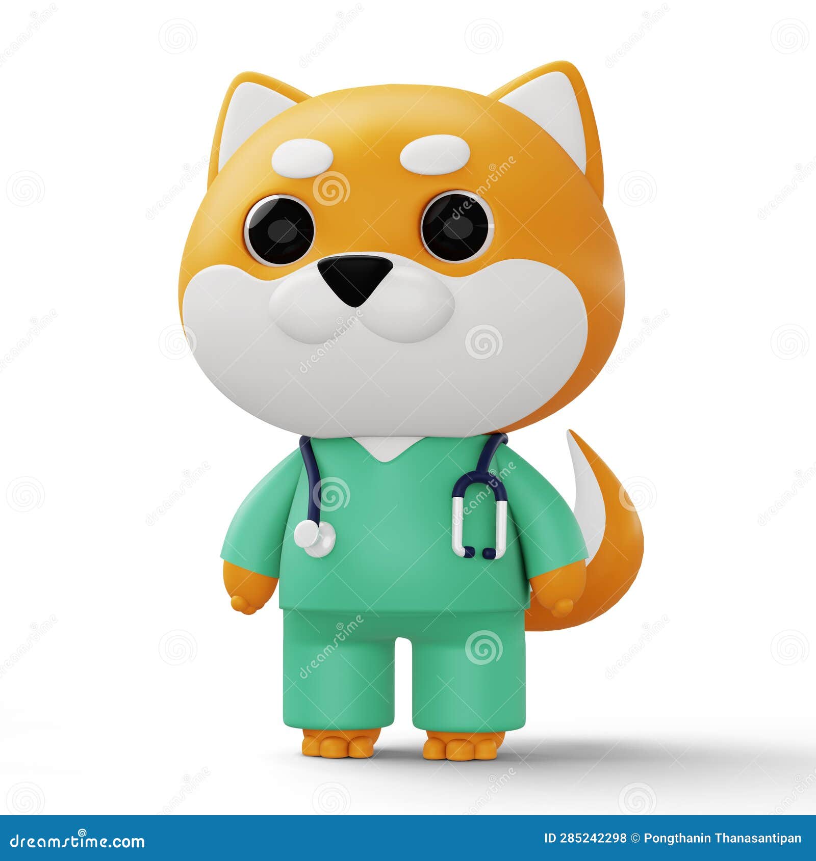Cute Doctor Dog, 3d Cartoon Dog Character, 3d Rendering Stock ...