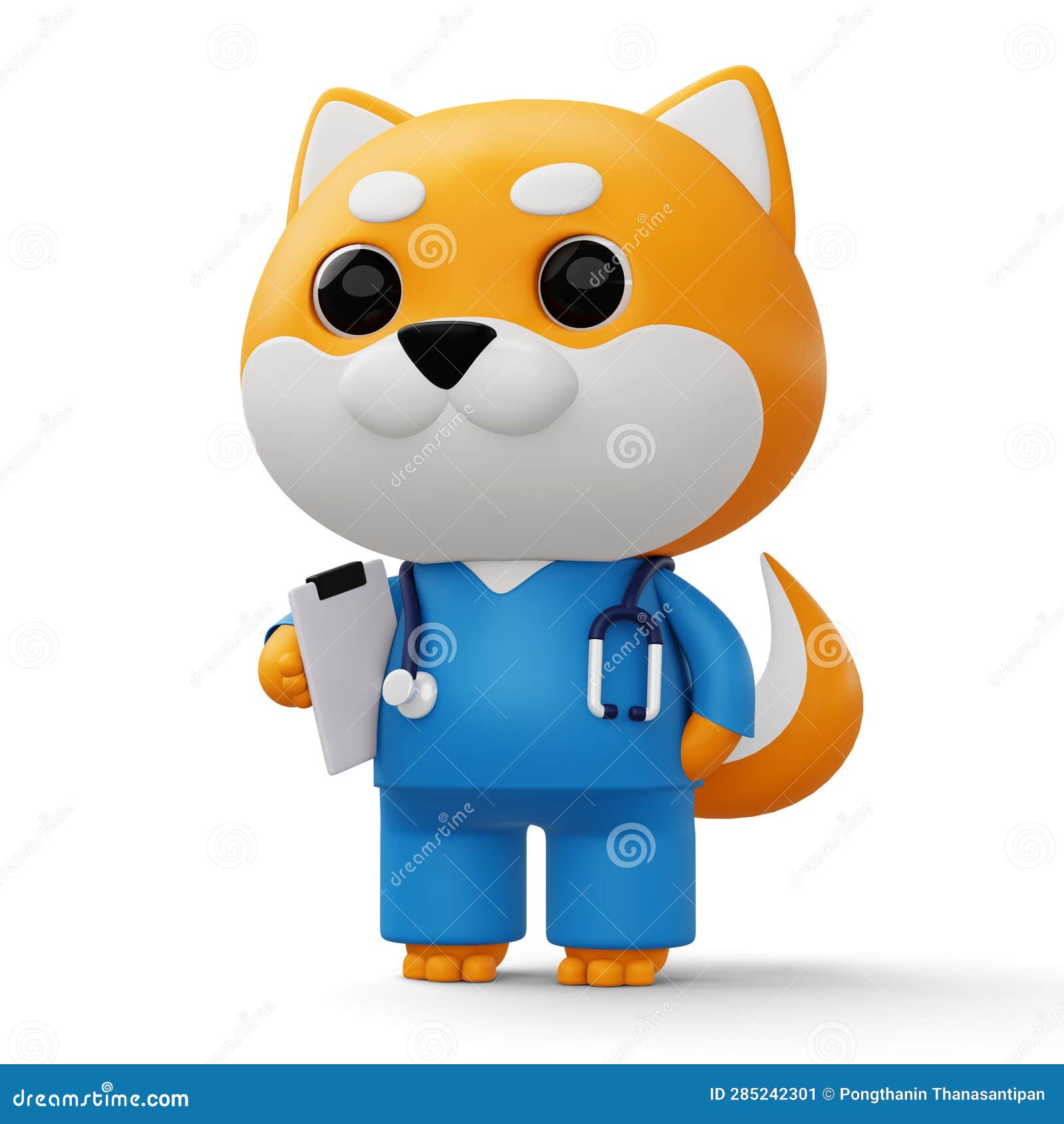 Cute Doctor Dog, 3d Cartoon Dog Character, 3d Rendering Stock ...