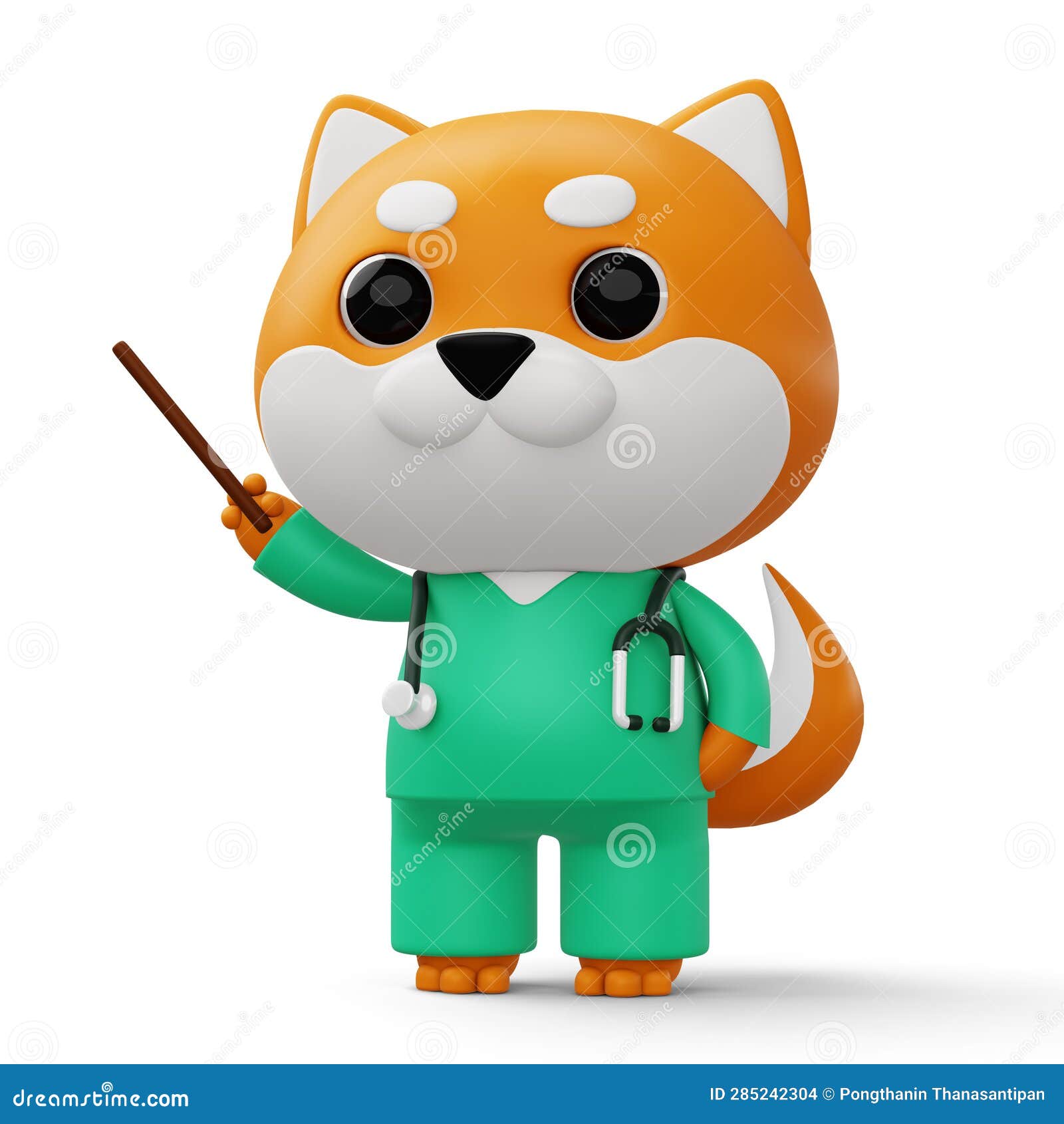 Cute Doctor Dog, 3d Cartoon Dog Character, 3d Rendering Stock ...