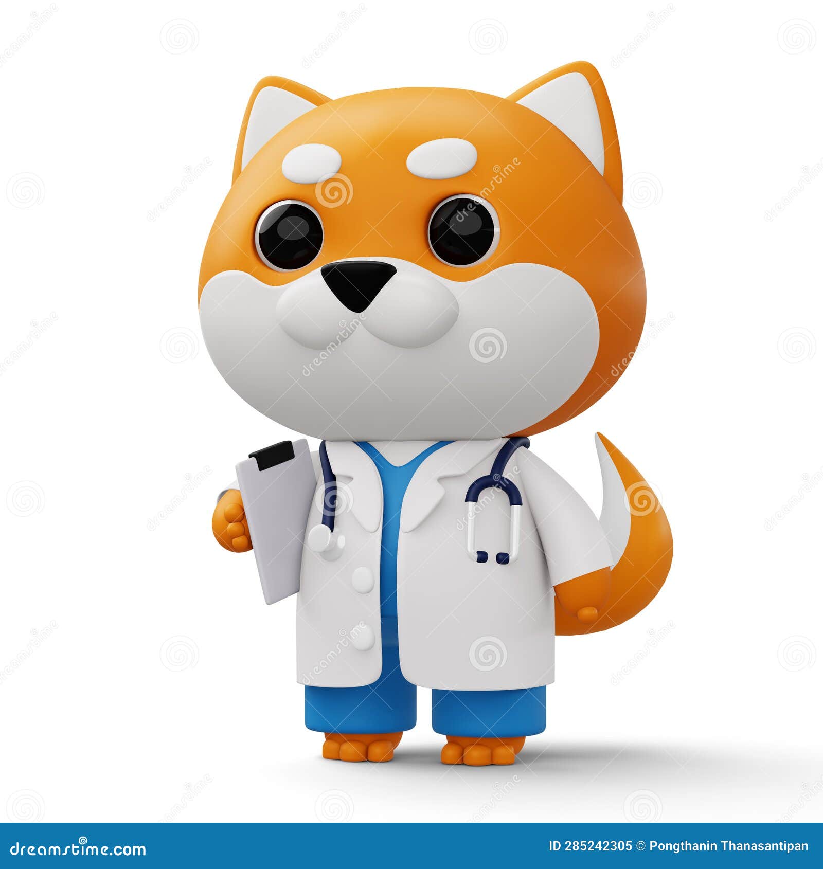 Cute Doctor Dog, 3d Cartoon Dog Character, 3d Rendering Stock ...