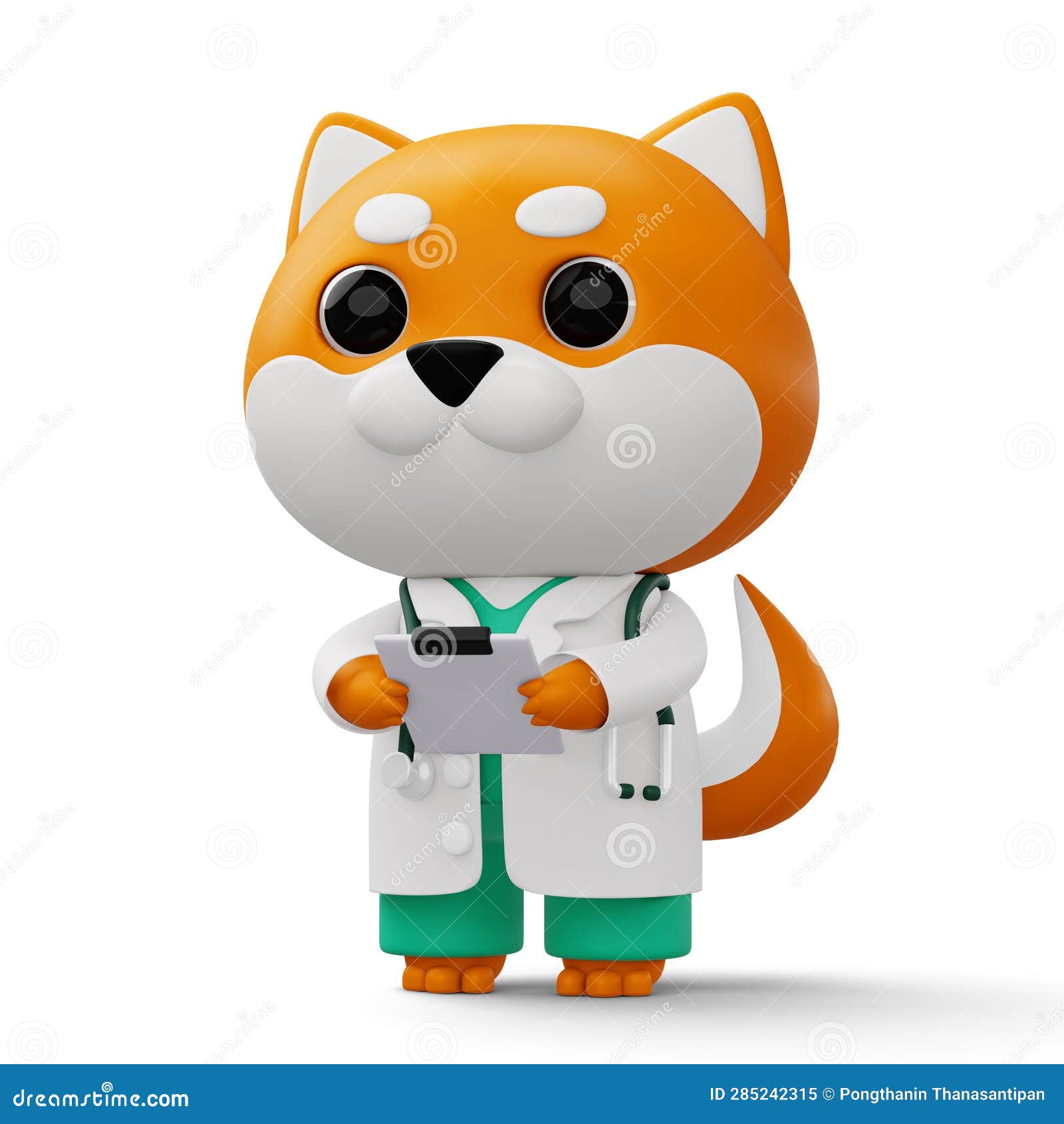 Cute Doctor Dog, 3d Cartoon Dog Character, 3d Rendering Stock ...