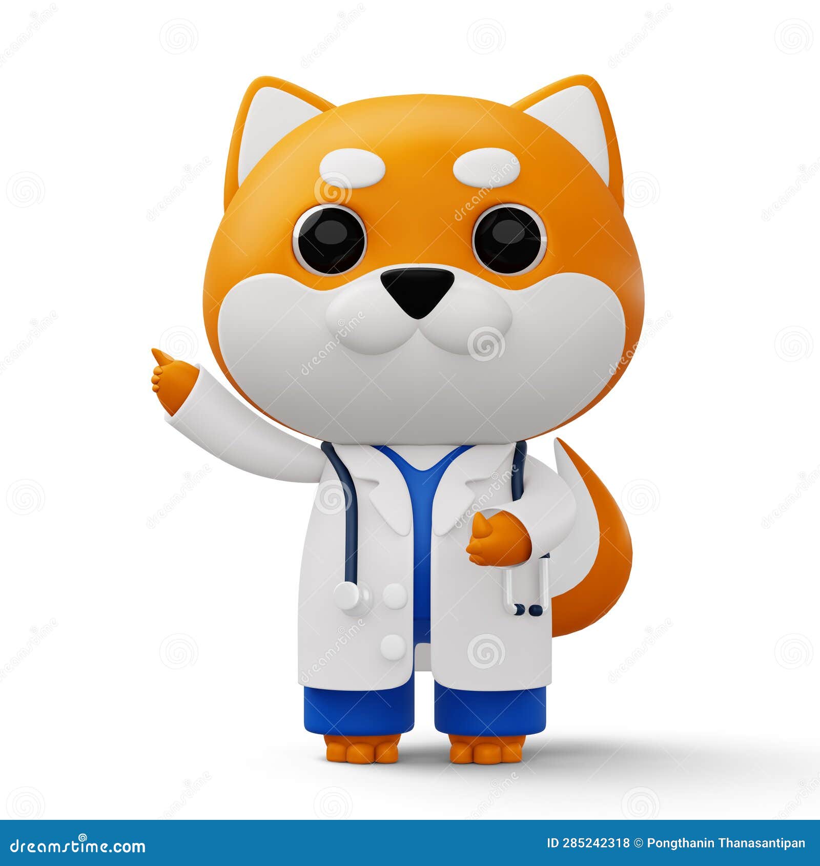 Cute Doctor Dog, 3d Cartoon Dog Character, 3d Rendering Stock ...