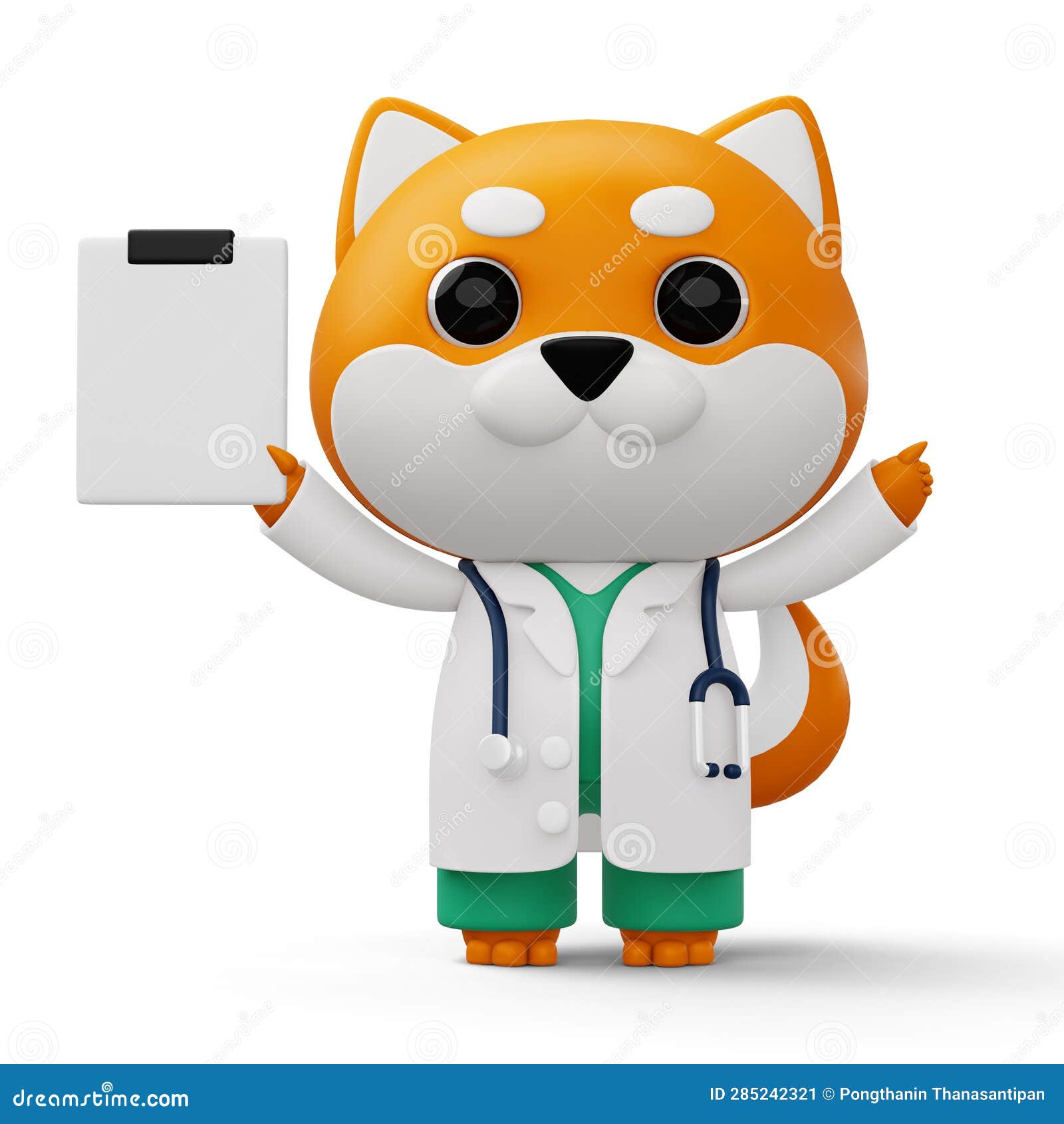 Cute Doctor Dog, 3d Cartoon Dog Character, 3d Rendering Stock ...