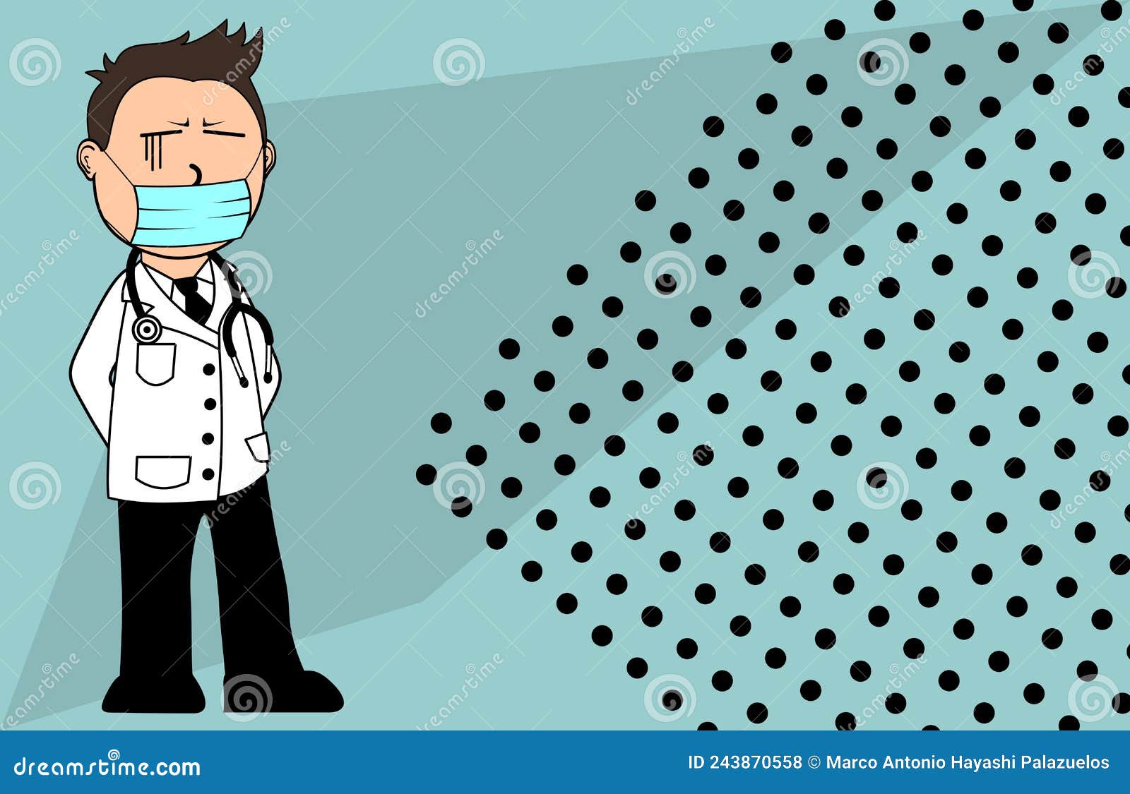 Cute Doctor Kid Character Cartoon Background Stock Vector ...