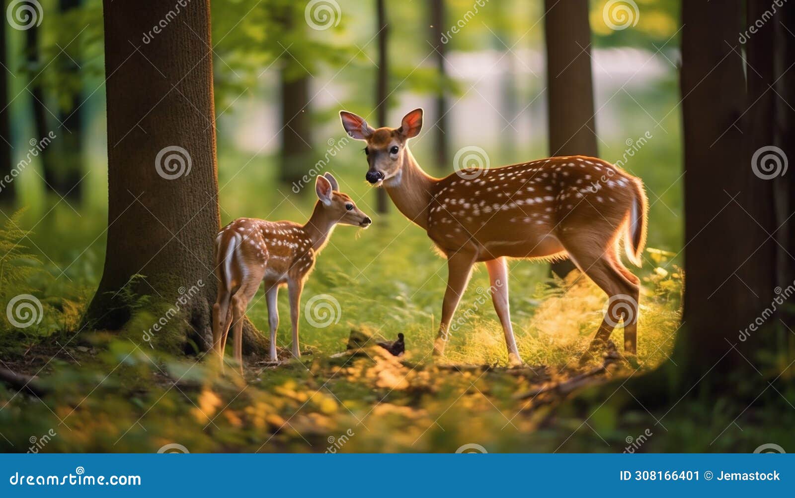 Cute Doe Standing in Green Meadow, Looking at Camera Generated by AI ...