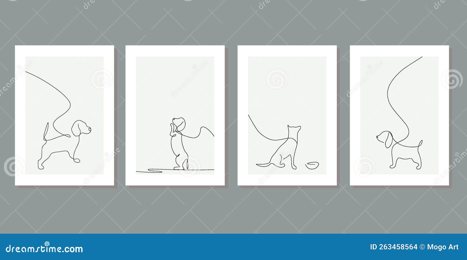 Cute Dog Animal Continuous Line Drawing Stock Illustration ...