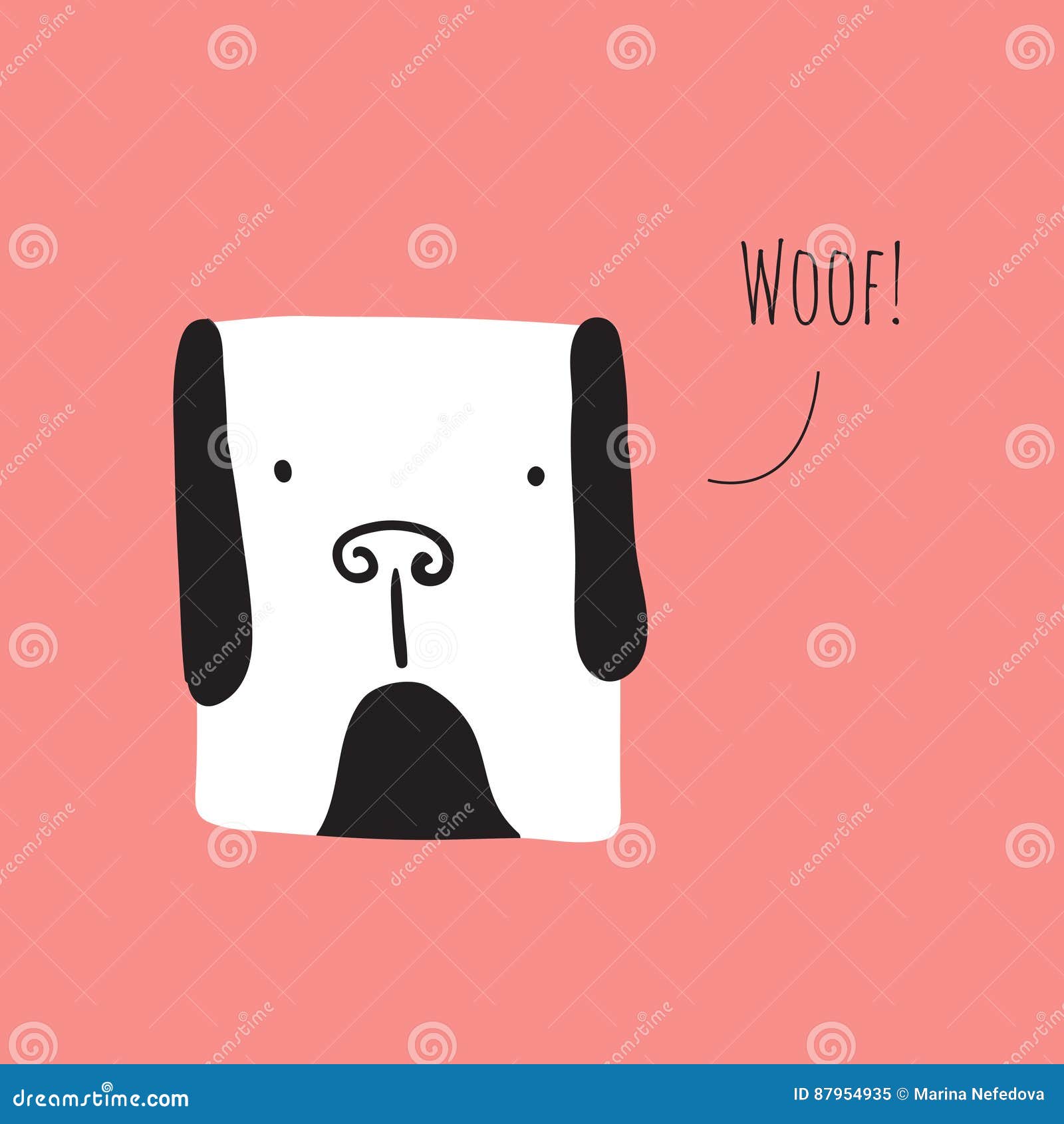 Cute dog barking. stock illustration. Illustration of graphic - 87954935