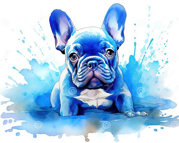 Cute Dog with a Big Blue French Bulldog Puppy. Stock Illustration ... Cute Dog with a Big Blue French Bulldog Puppy. Stock Illustration ...