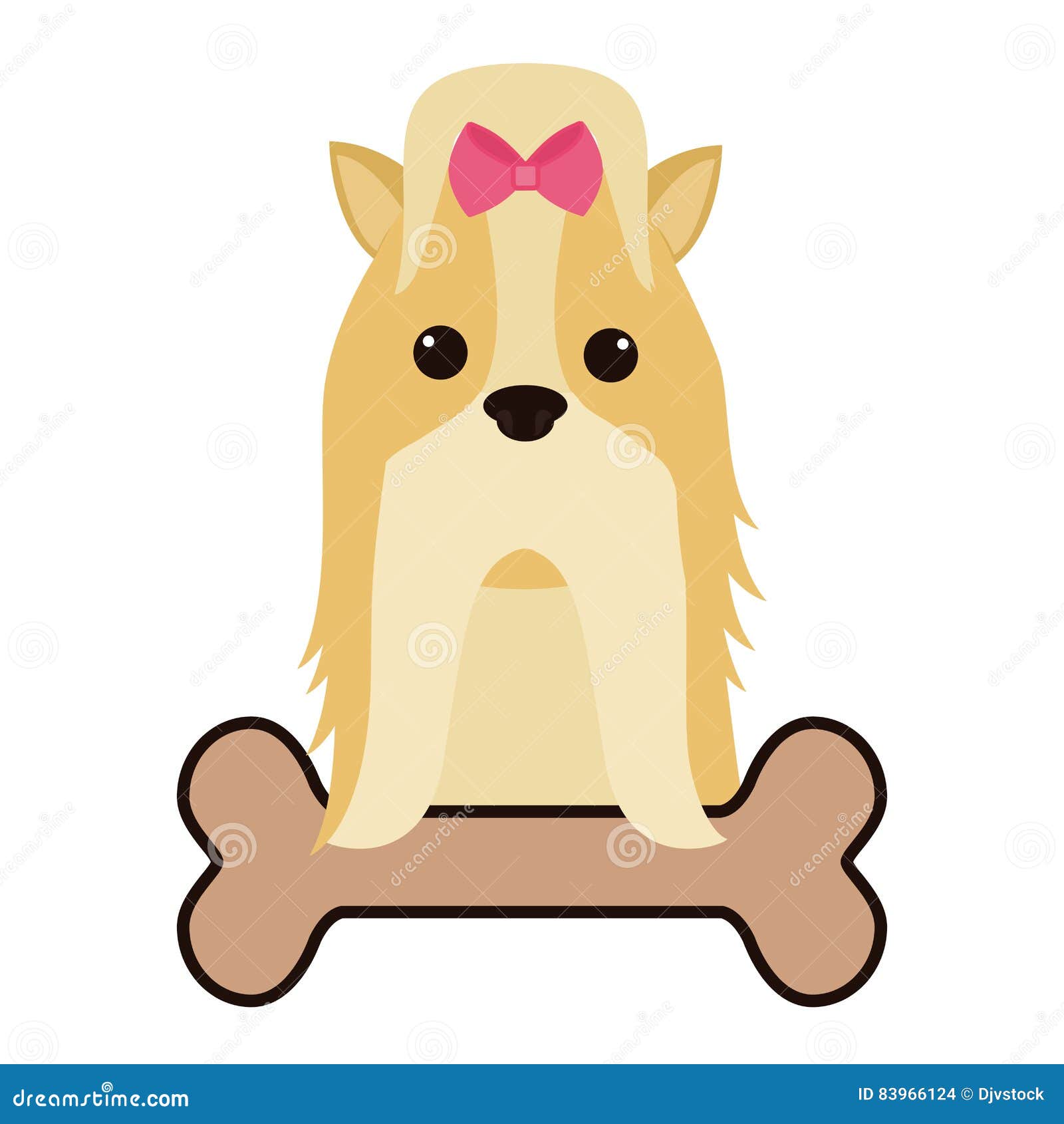 Cute dog and bone stock vector. Illustration of cute - 83966124