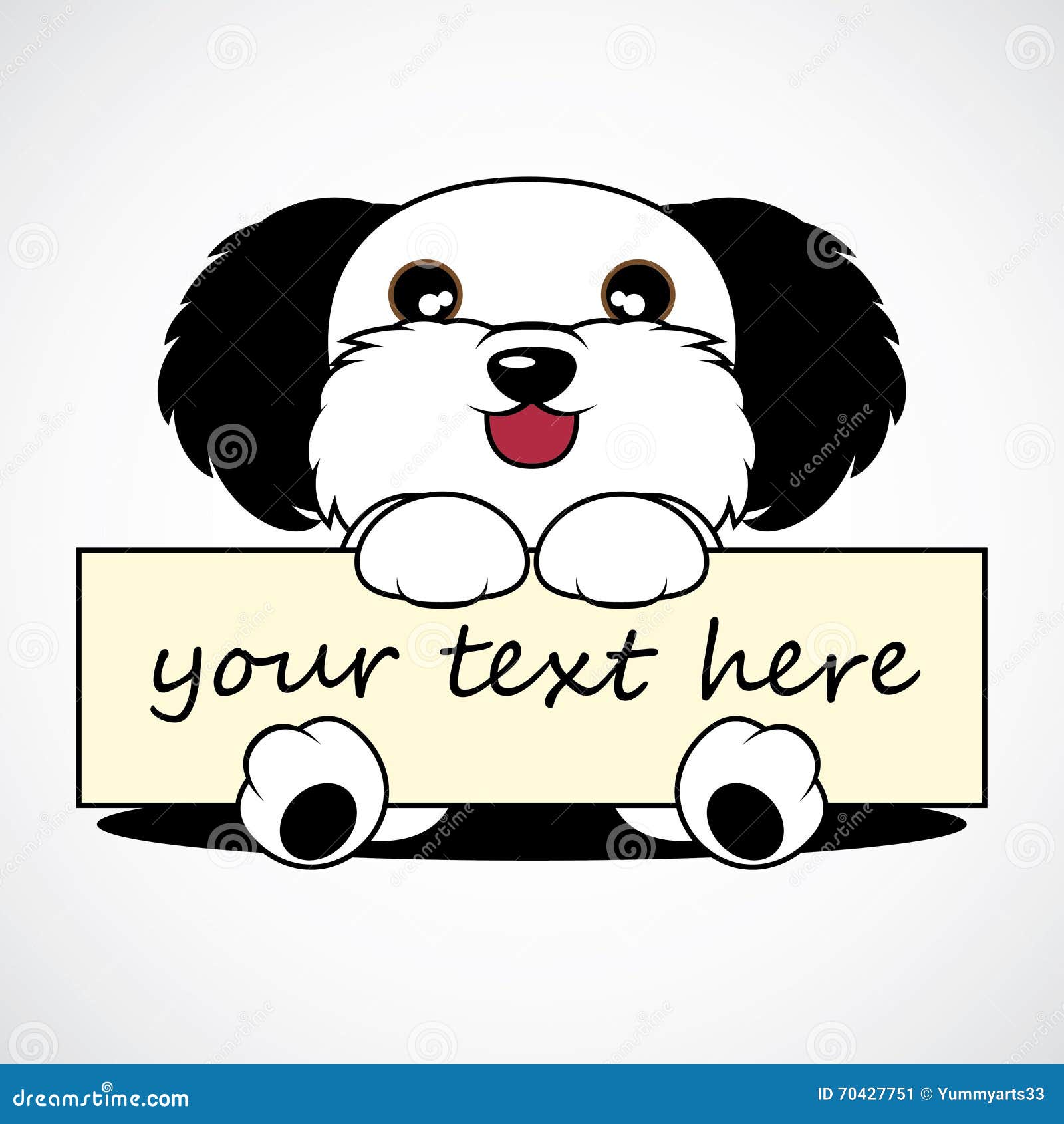 Cute Dog Cartoon with Label Stock Vector - Illustration of emblem ...