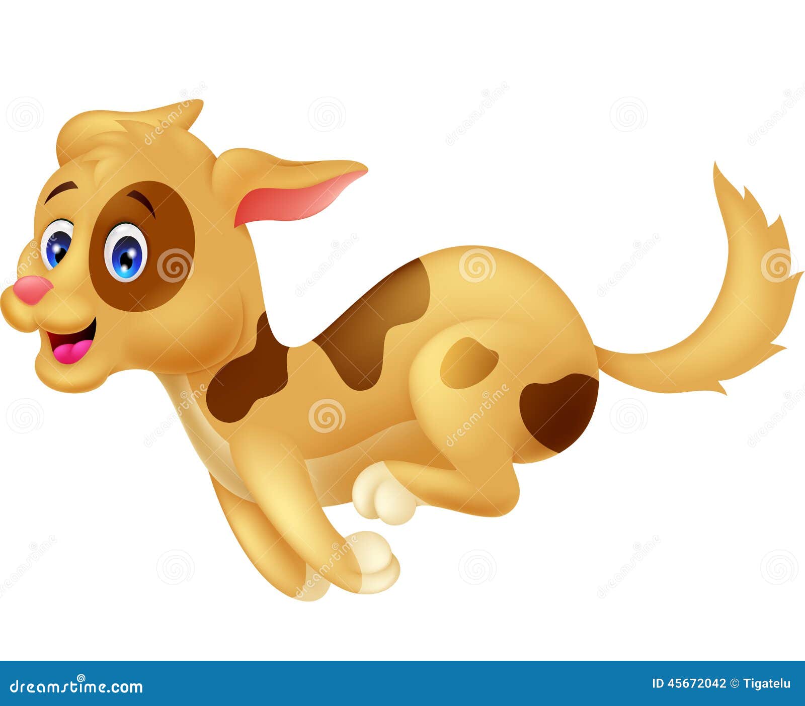 Cute dog cartoon running stock vector. Illustration of clear - 45672042