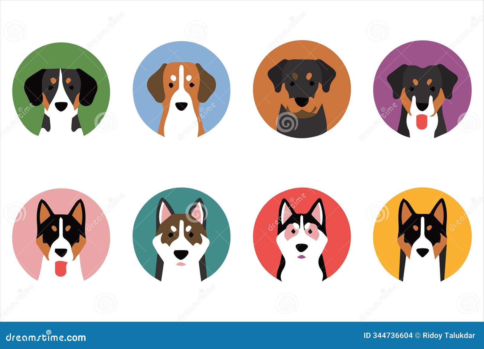 A Cute Dog Circle Logo Vector of Illustrations Stock Vector ...
