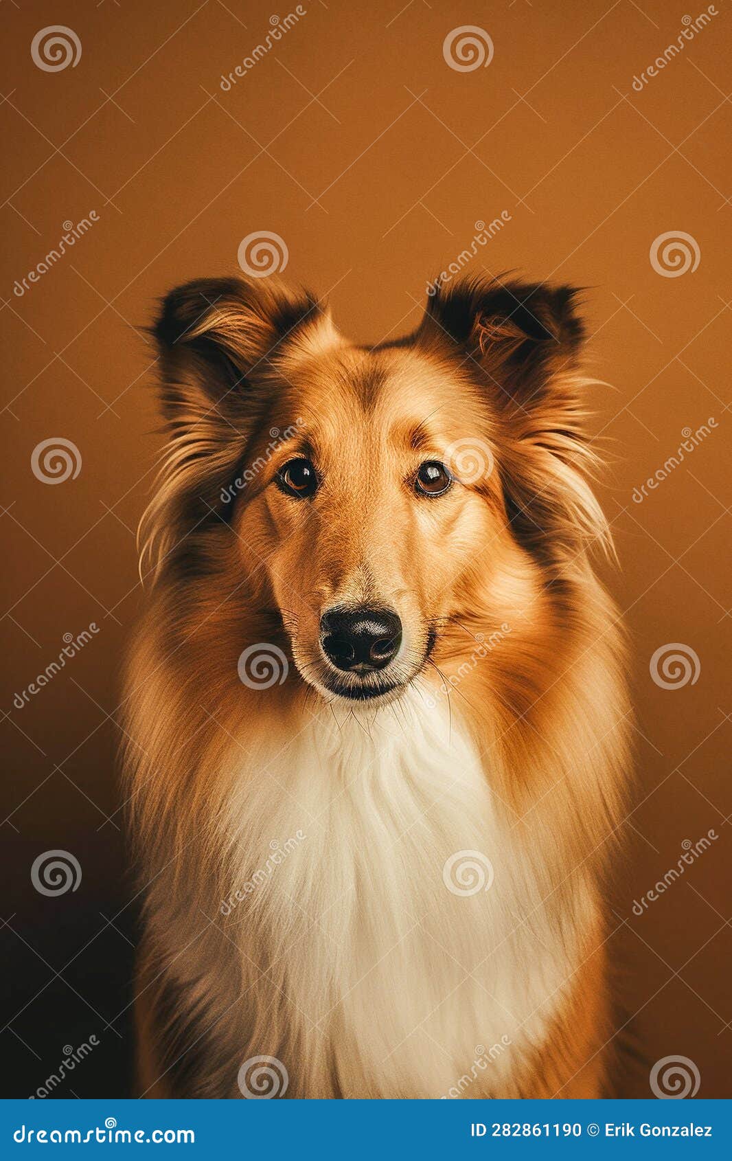 Cute Dog of the Collie Long Hair Breed is Posing Stock Illustration ...