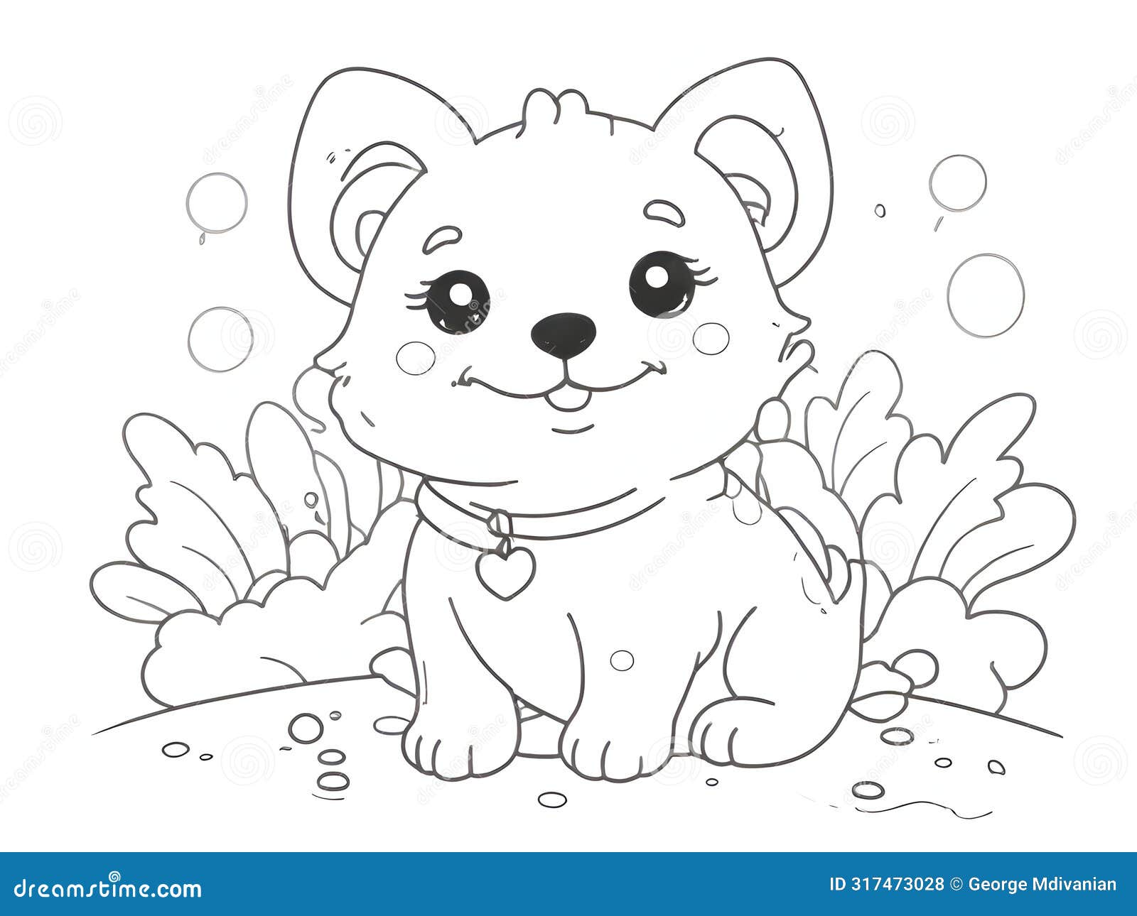 Cute Dog Drawing Coloring Book Stock Illustration - Illustration of ...