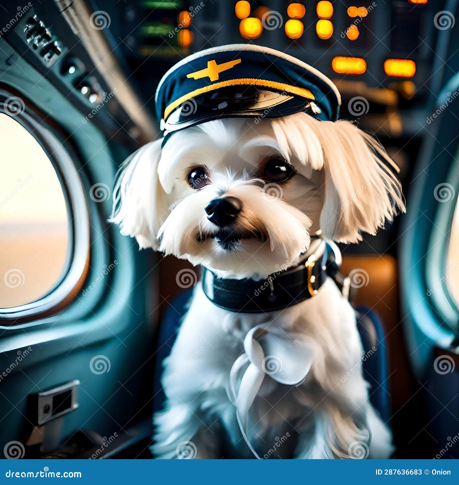 Cute Dog Dressed As a Pilot - Ai Generated Image Stock Illustration ...