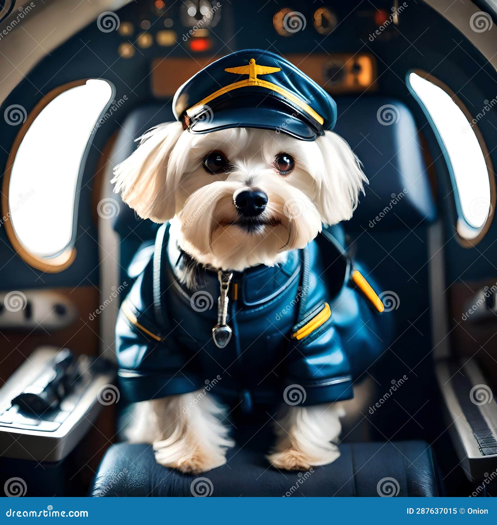 Cute Dog Dressed As a Pilot - Ai Generated Image Stock Illustration ...