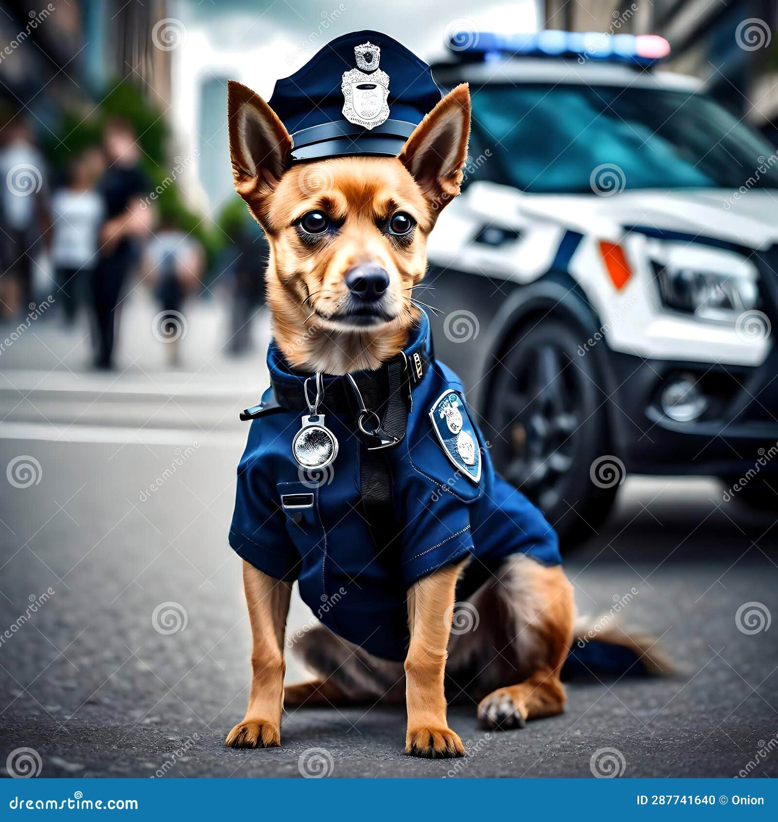 Cute Dog Dressed As a Policeman - Ai Generated Image Stock Illustration ...