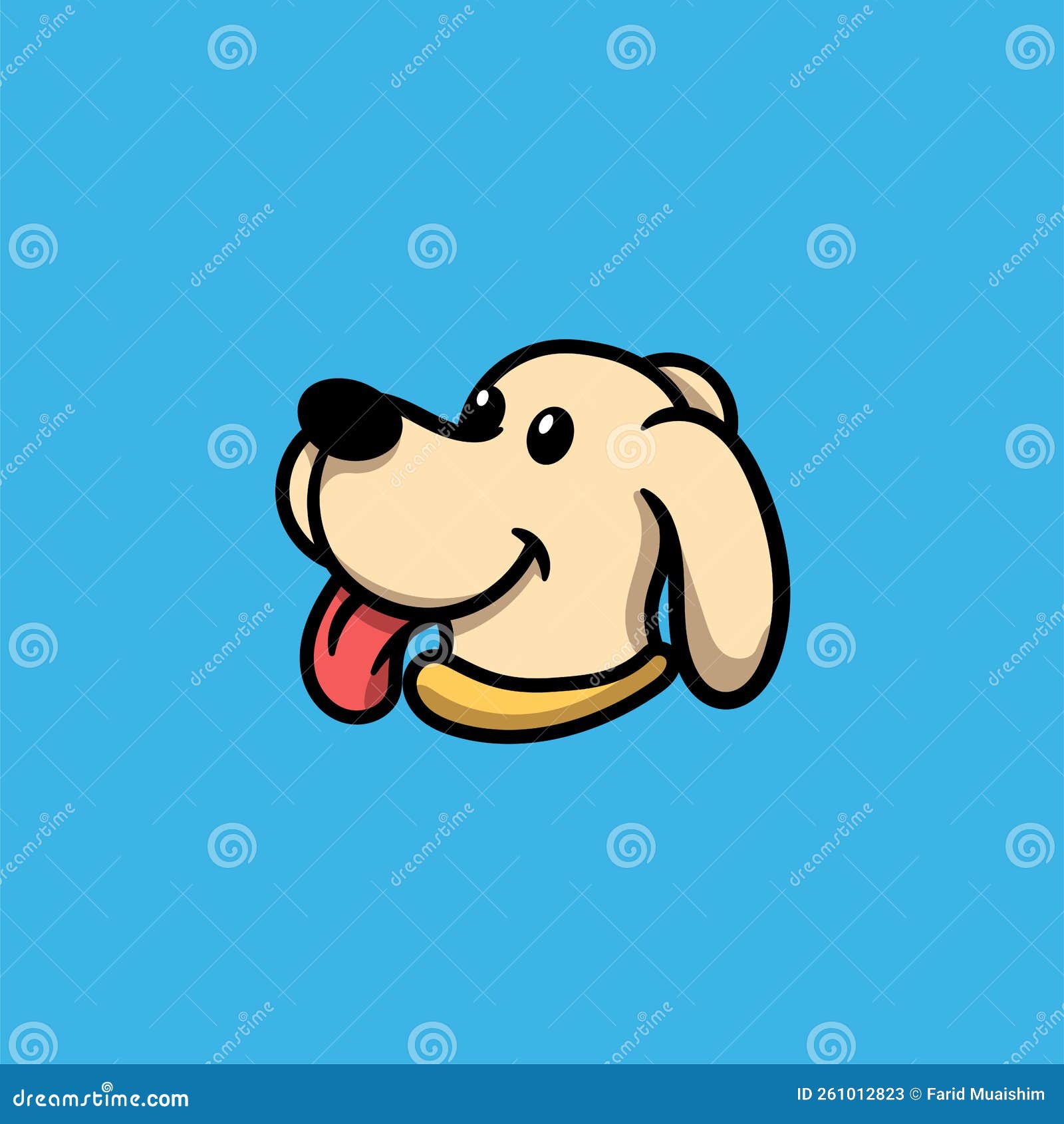 Cute Dog Head Cartoon stock vector. Illustration of vector - 261012823