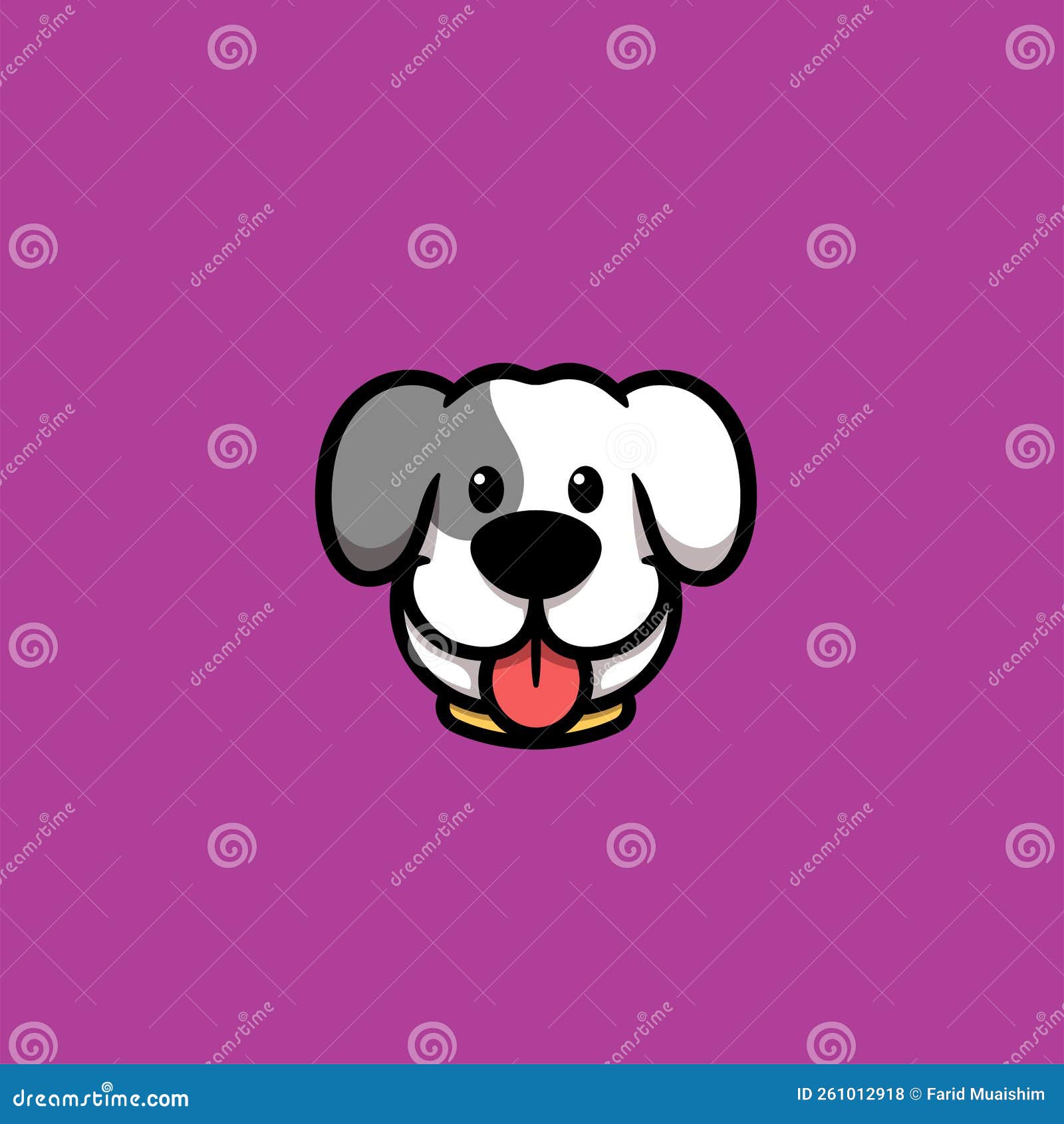 Cute Dog Head Cartoon stock vector. Illustration of face - 261012918
