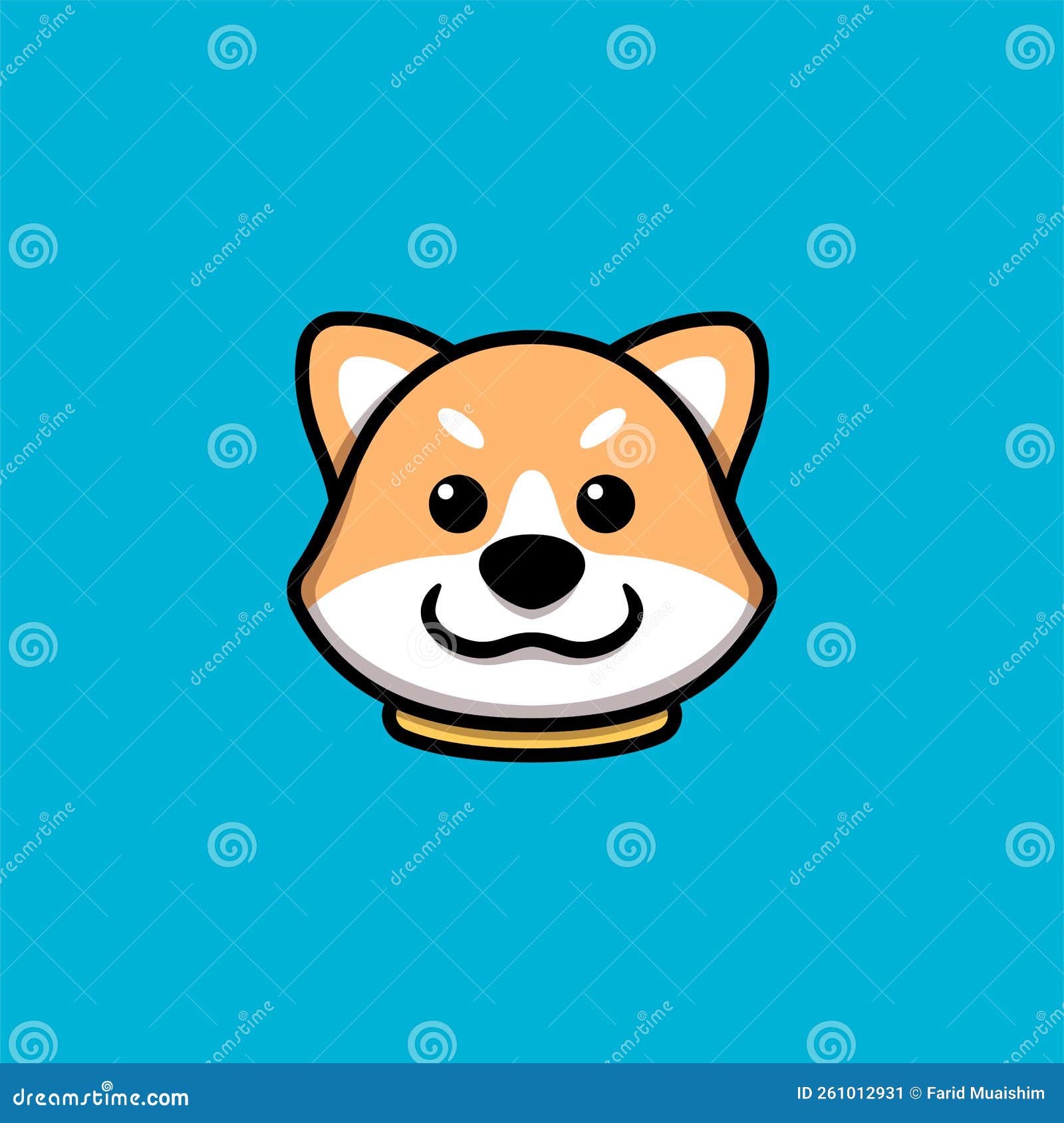 Cute Dog Head Cartoon stock vector. Illustration of logo - 261012931