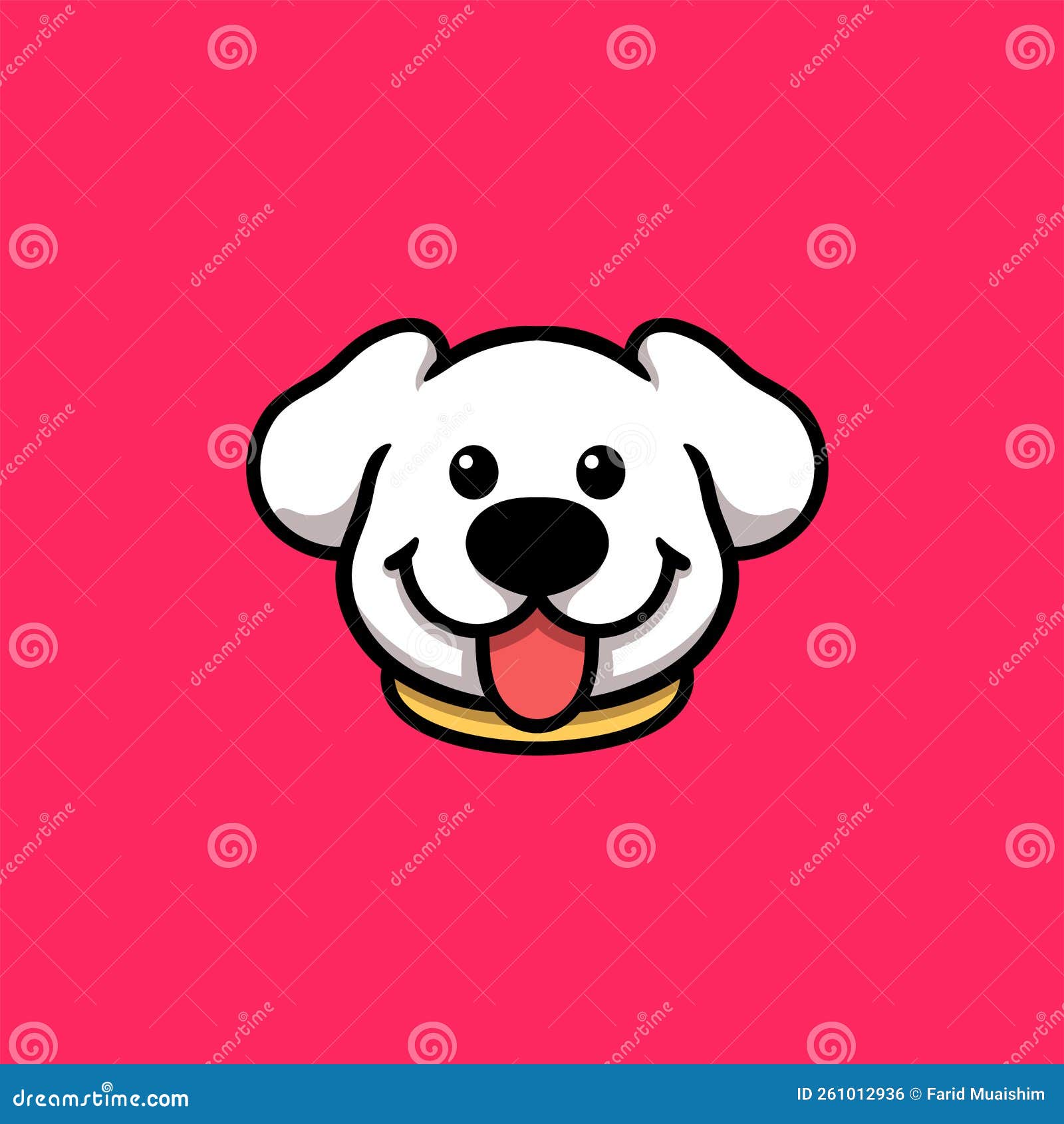 Cute Dog Head Cartoon stock vector. Illustration of happy - 261012936