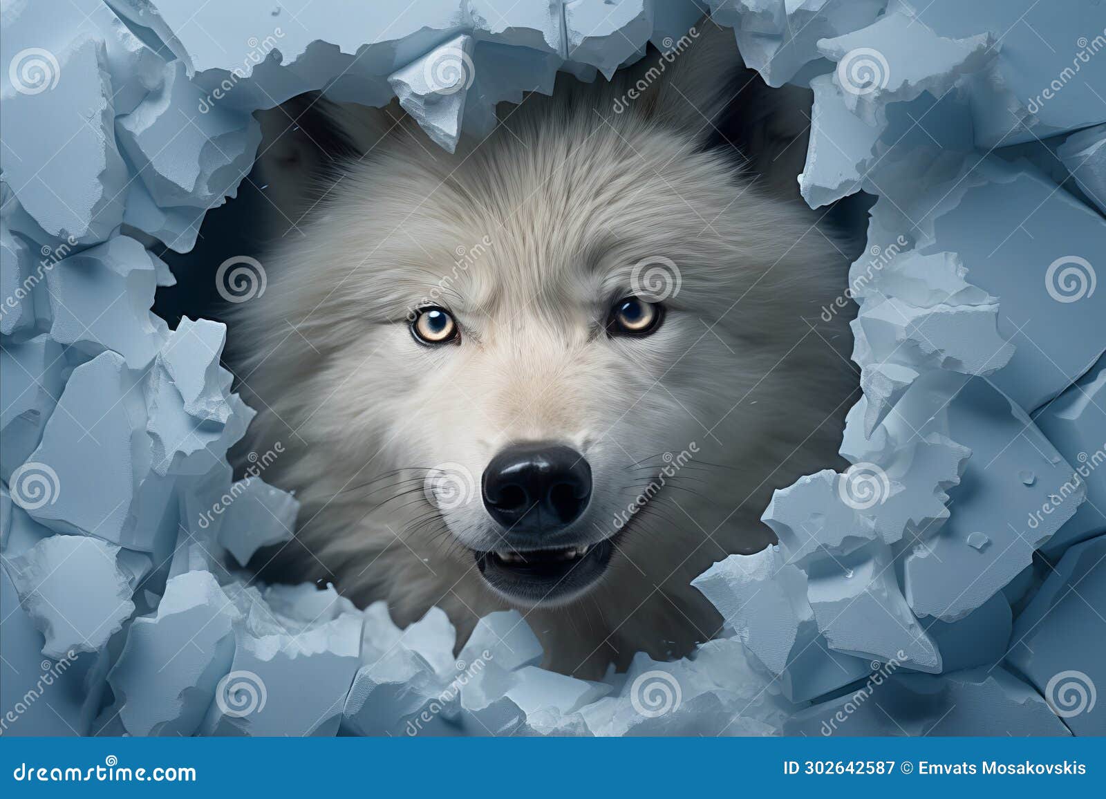 Cute Dog Head Poking Out of White Paper with Text Space Stock ...