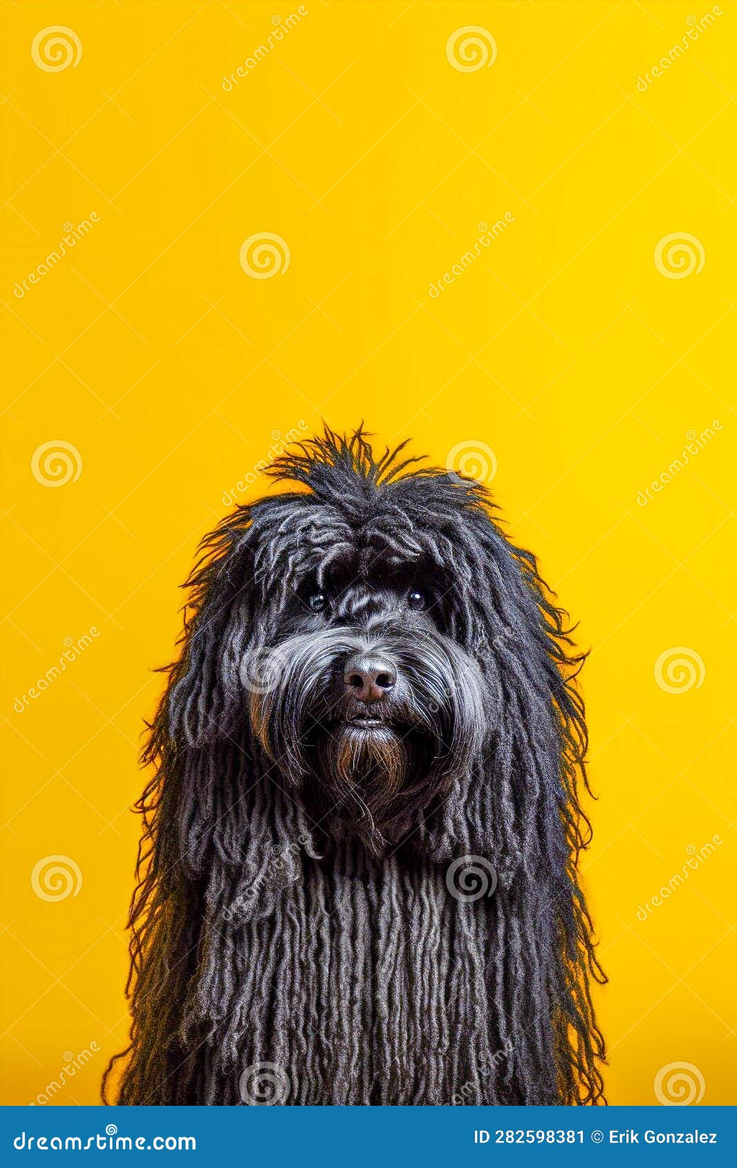 Cute Puli Cartoon Dog. Watercolor Illustration Of Purebred Puli Dog ...