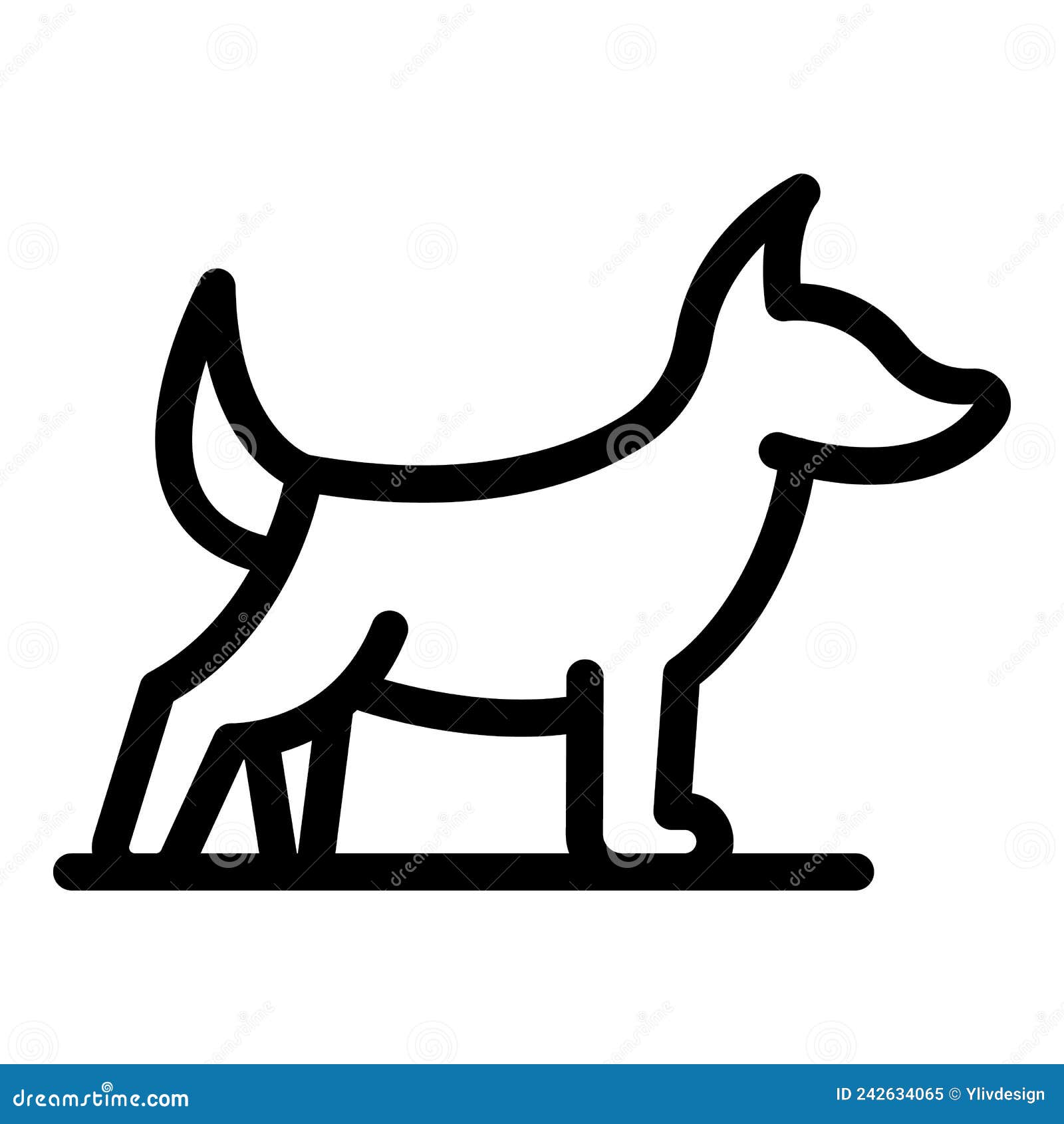 Cute Dog Icon Outline Vector. Walk Pet Stock Illustration ...