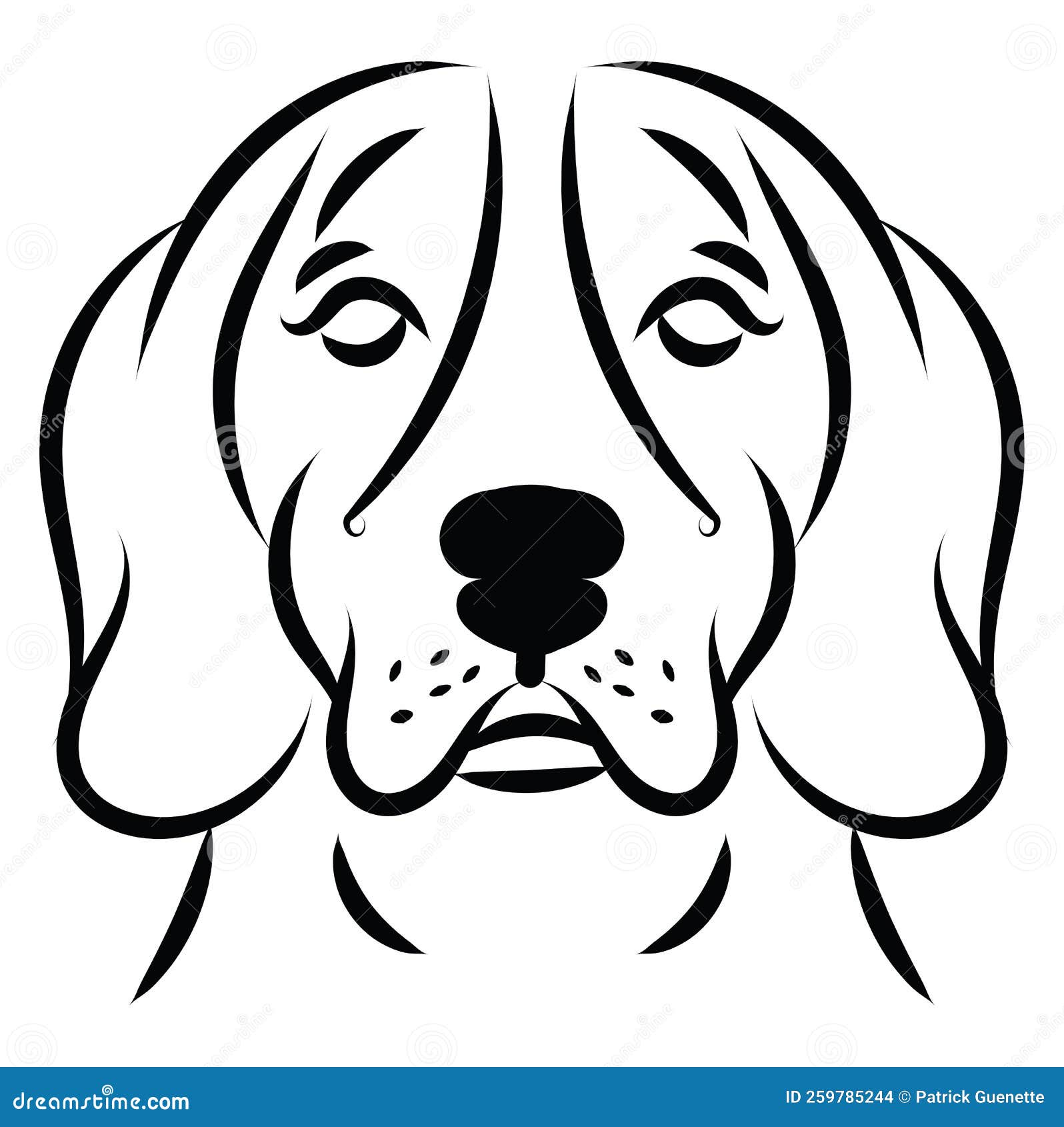 Cute Dog with Long Ears, Icon Stock Vector - Illustration of sign ...