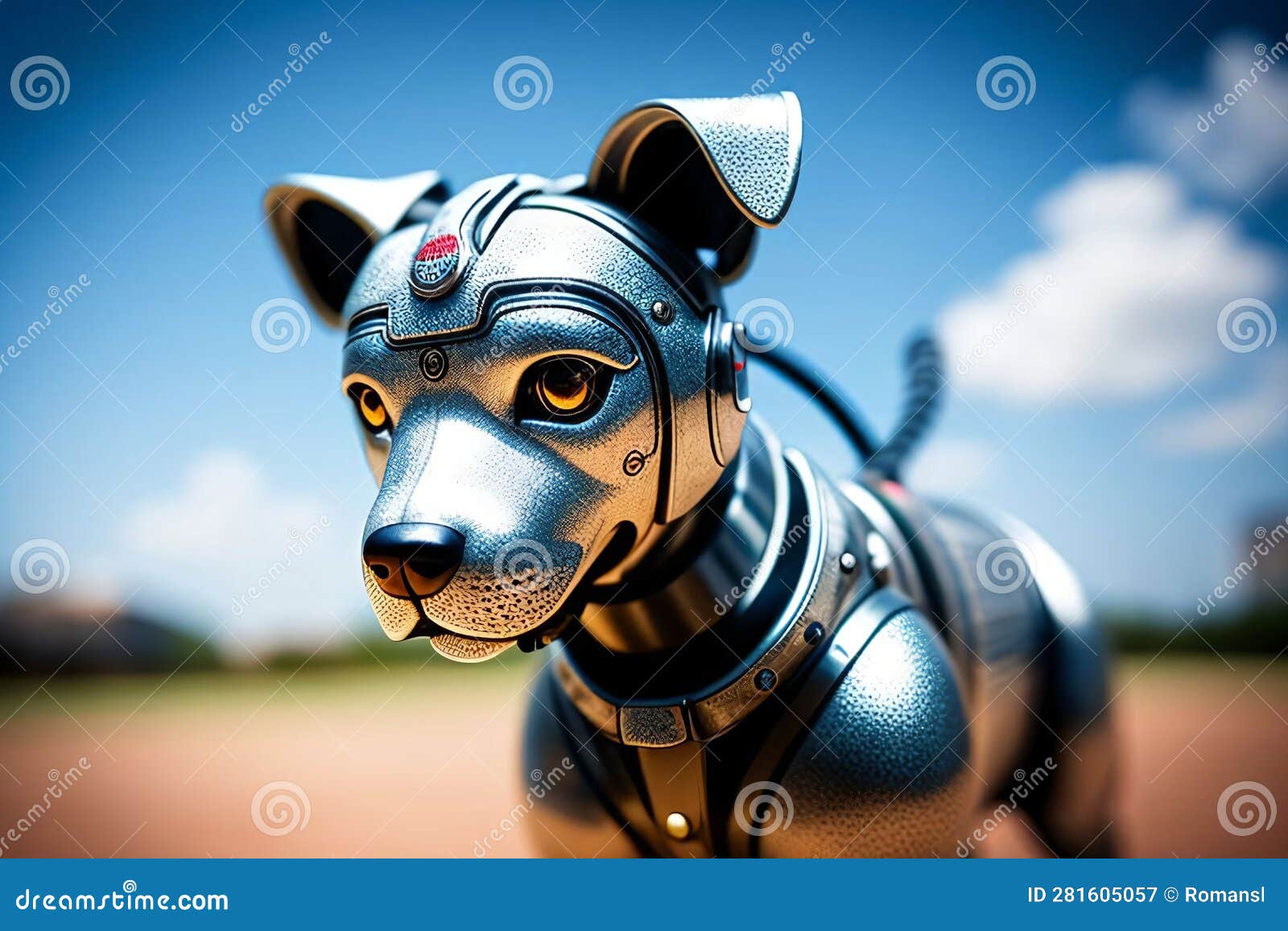 Cute Dog Made Out of Metal Generated by AI Stock Illustration ...