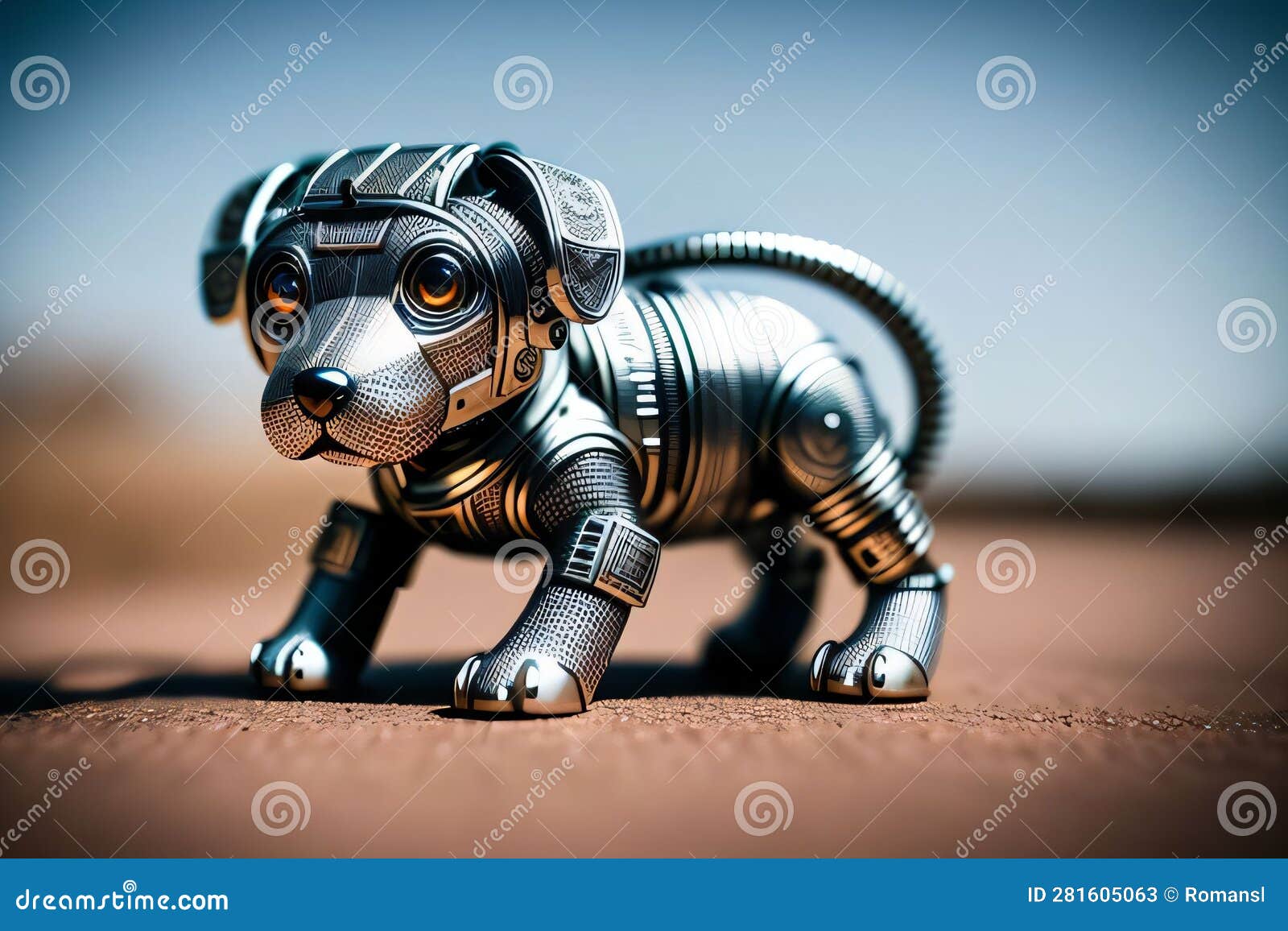 Cute Dog Made Out of Metal Generated by AI Stock Illustration ...