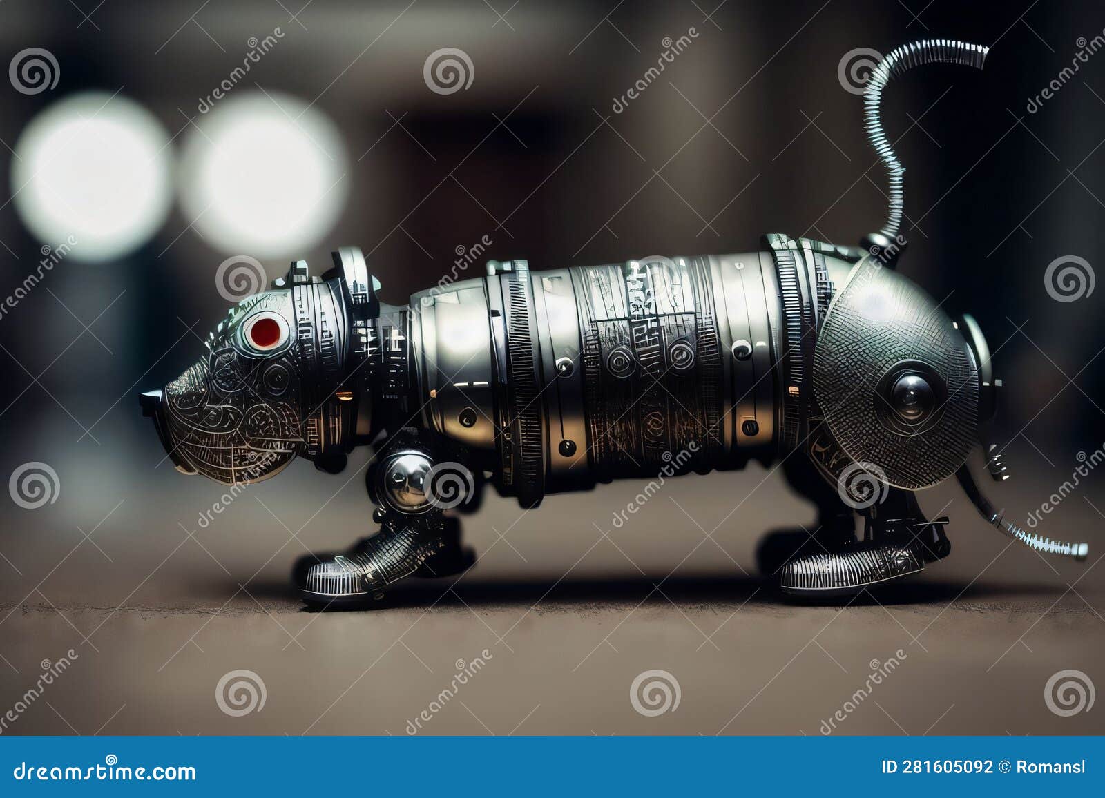 Cute Dog Made Out of Metal Generated by AI Stock Illustration ...