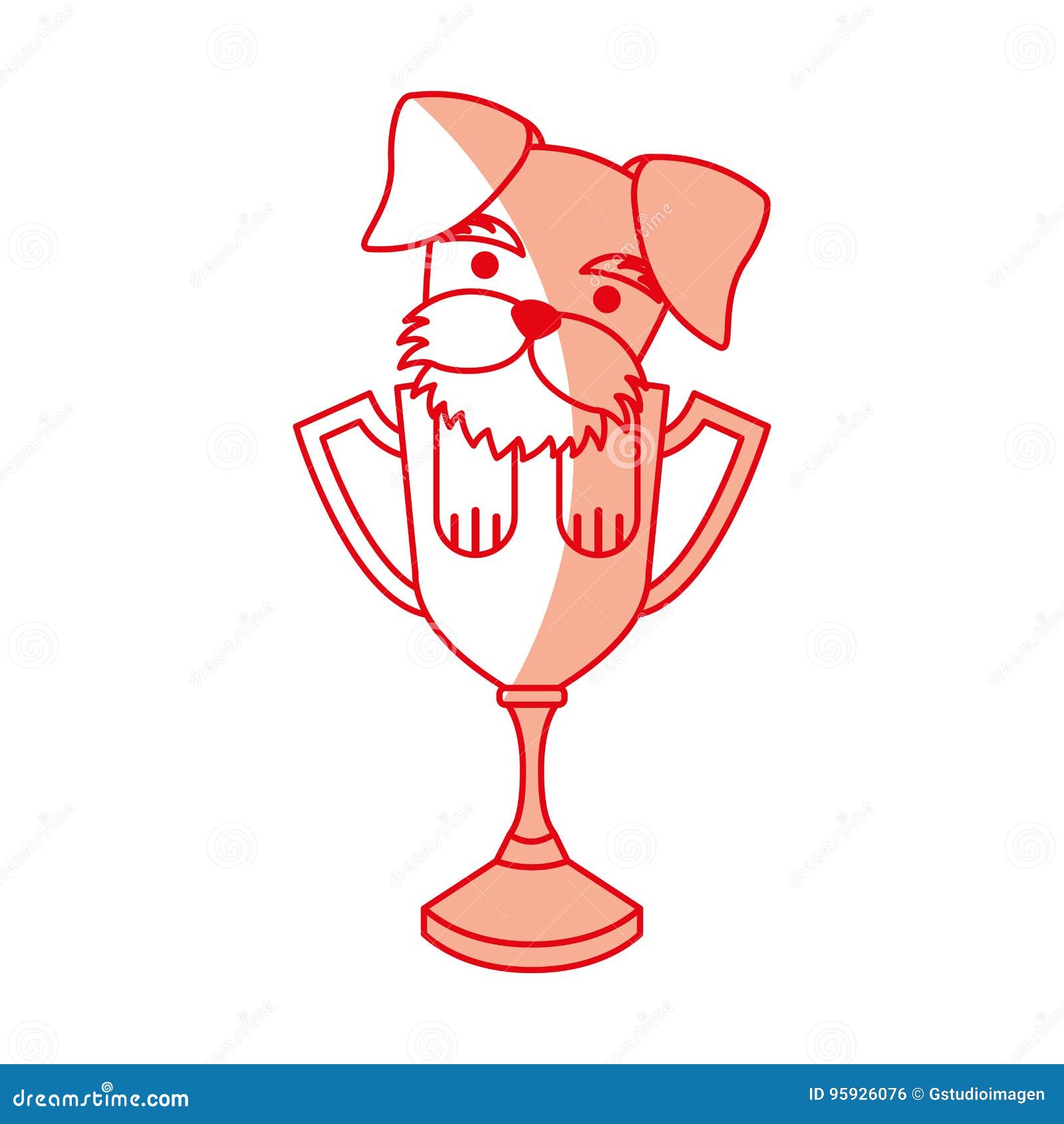 Cute Dog Mascot with Trophy Stock Vector - Illustration of nature ...