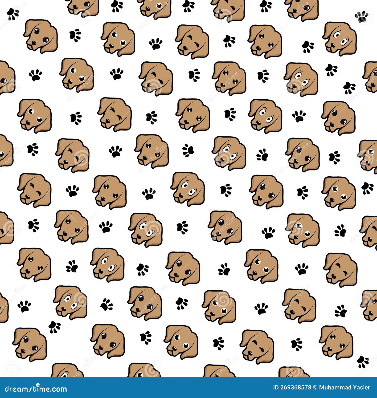 Cute Dog Pattern Design Vector Stock Vector - Illustration of pattern ...