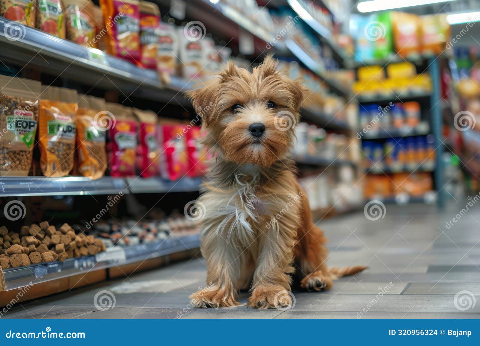 Sweet Cute Dog in Pet Shop Store Stock Illustration - Illustration of ...
