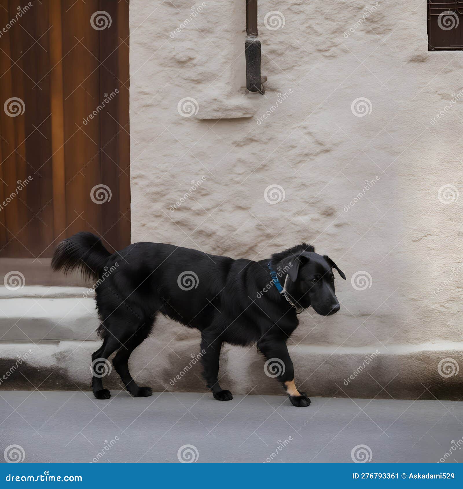 Cute Dog Roaming the Streets Stock Illustration - Illustration of cute ...