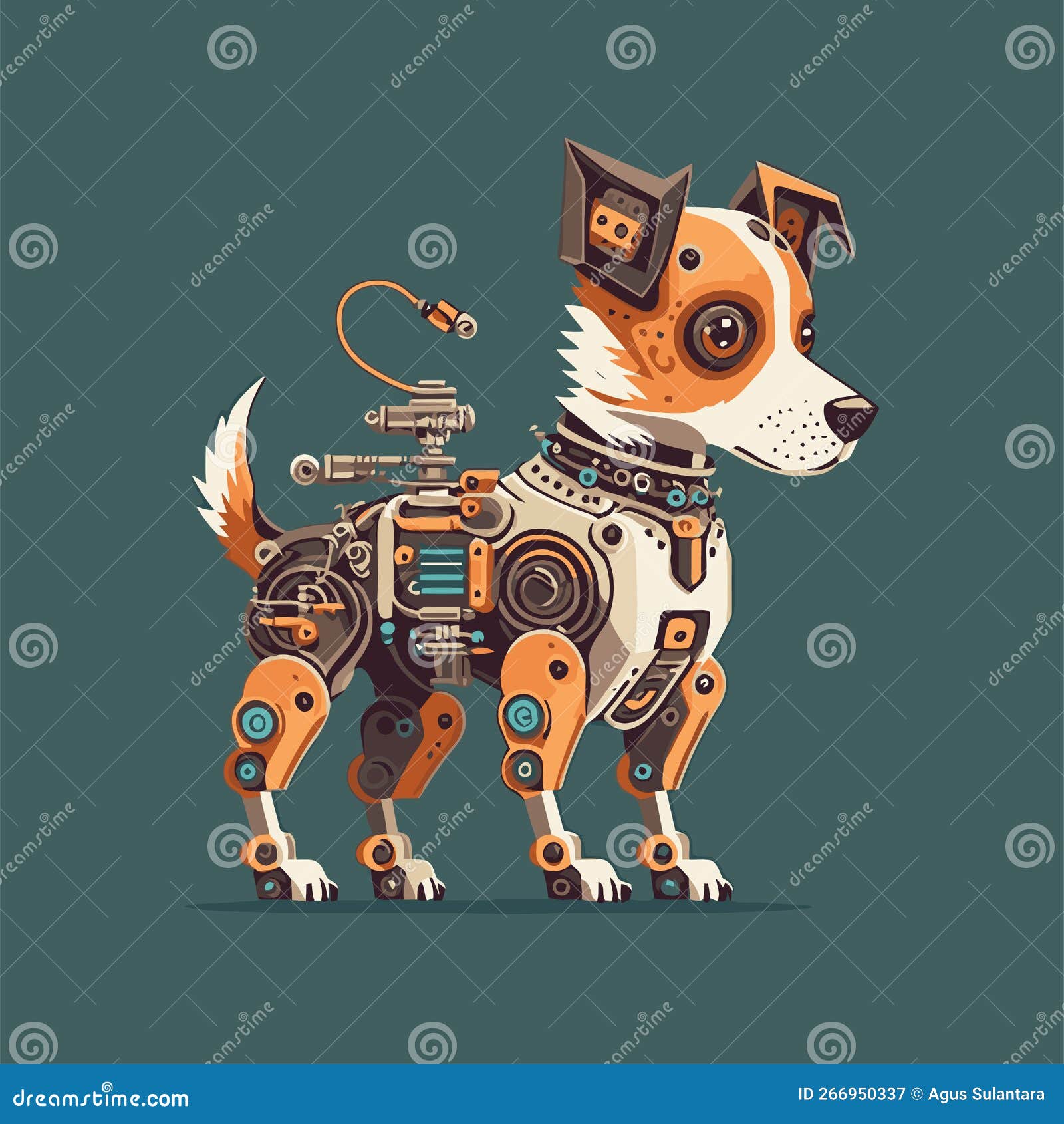Cute Dog Robot Machine Character Logo Mascot Vector Stock Illustration ...