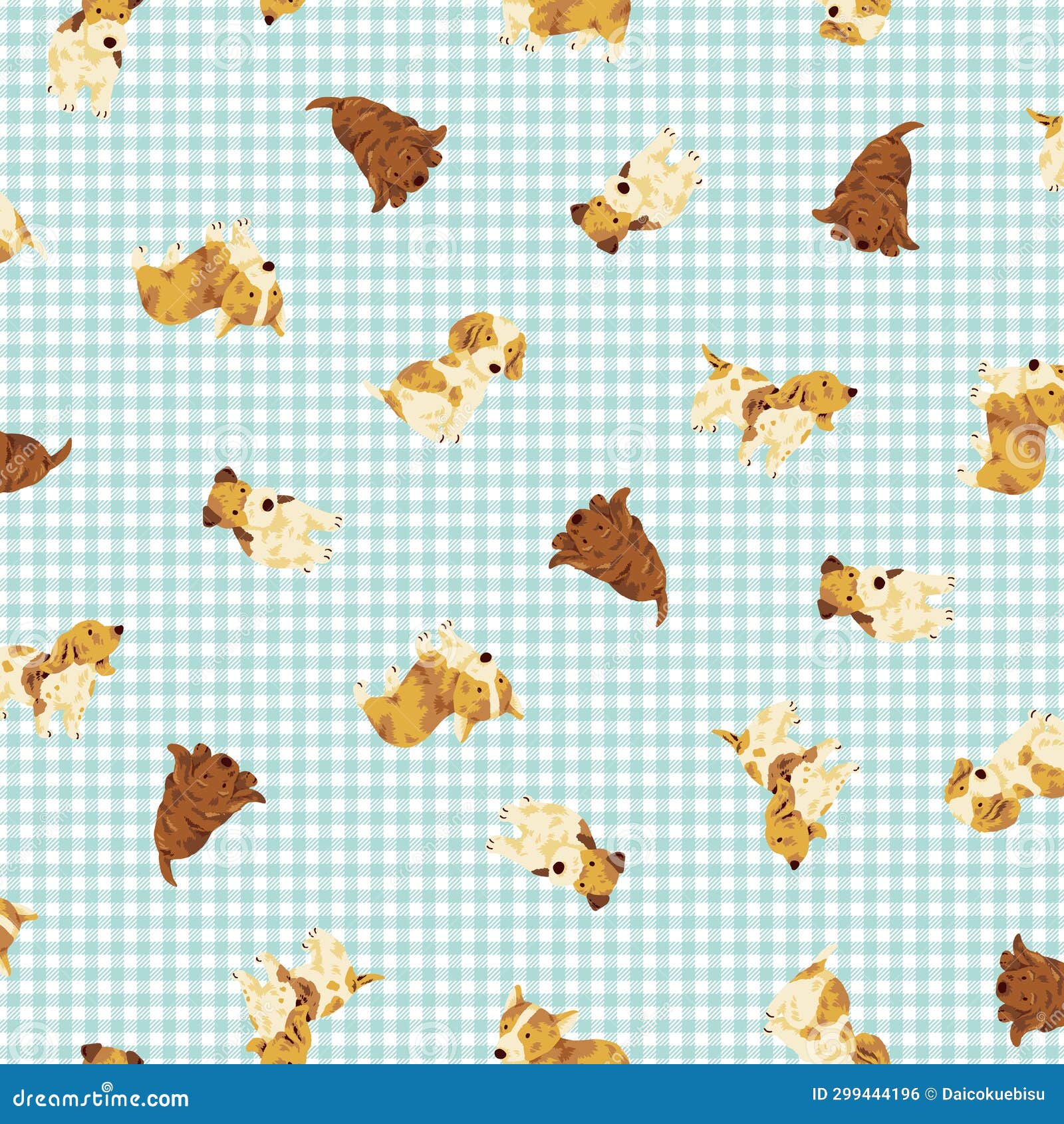 Cute Dog Seamless Pattern Perfect for Background, Stock Vector ...