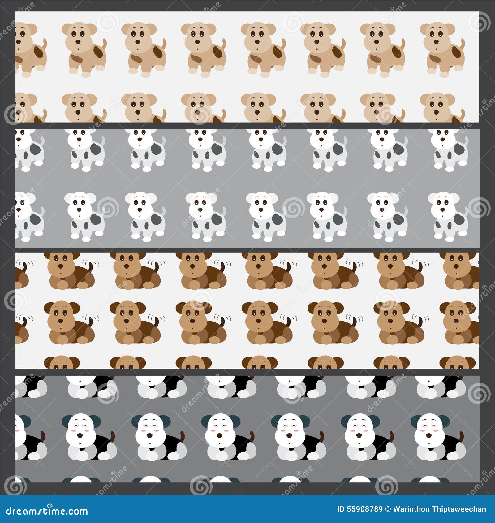 Cute dog seamless pattern stock vector. Illustration of digital - 55908789