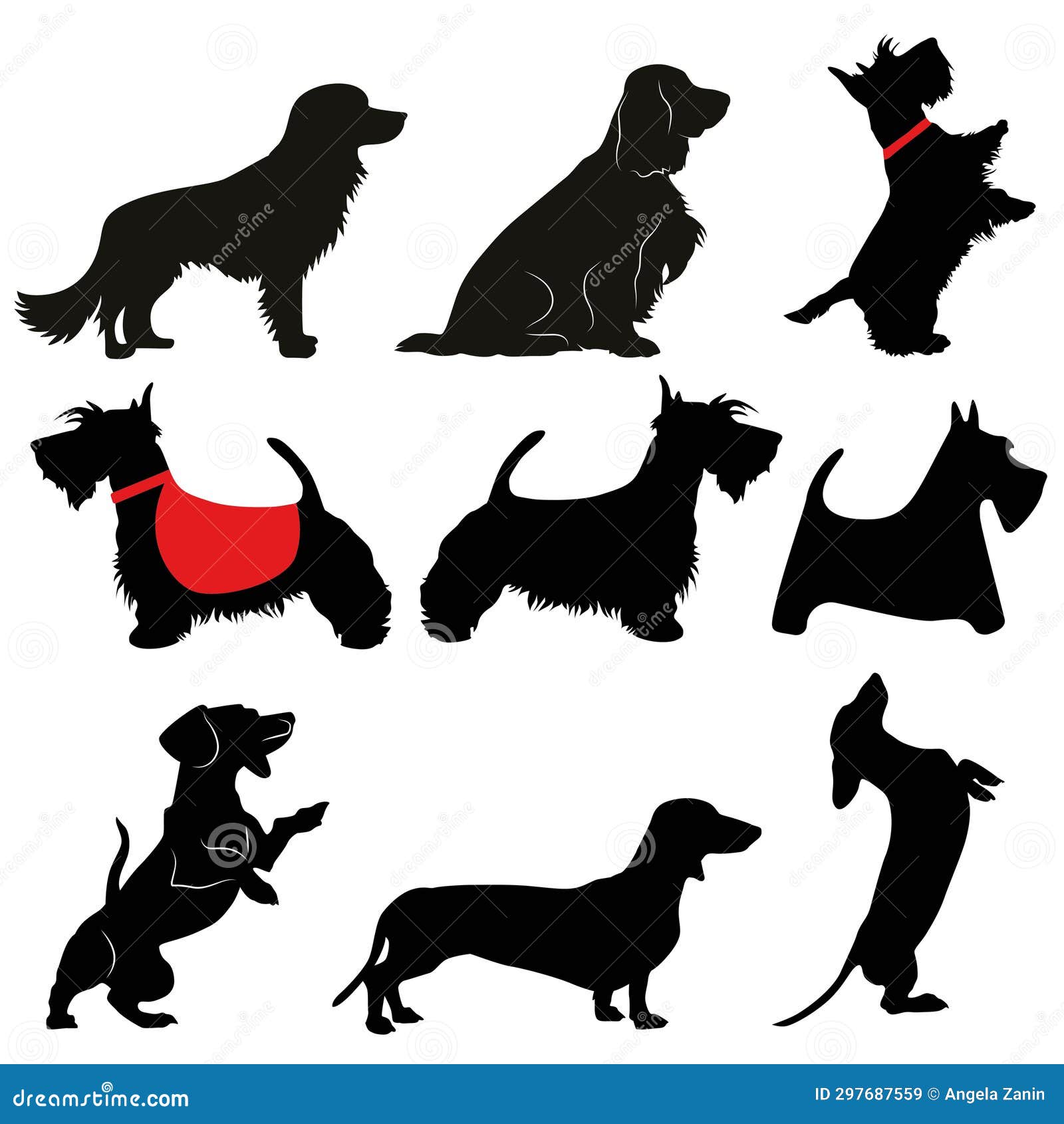 Cute Dog Shapes Vector Collection Stock Illustration - Illustration of ...