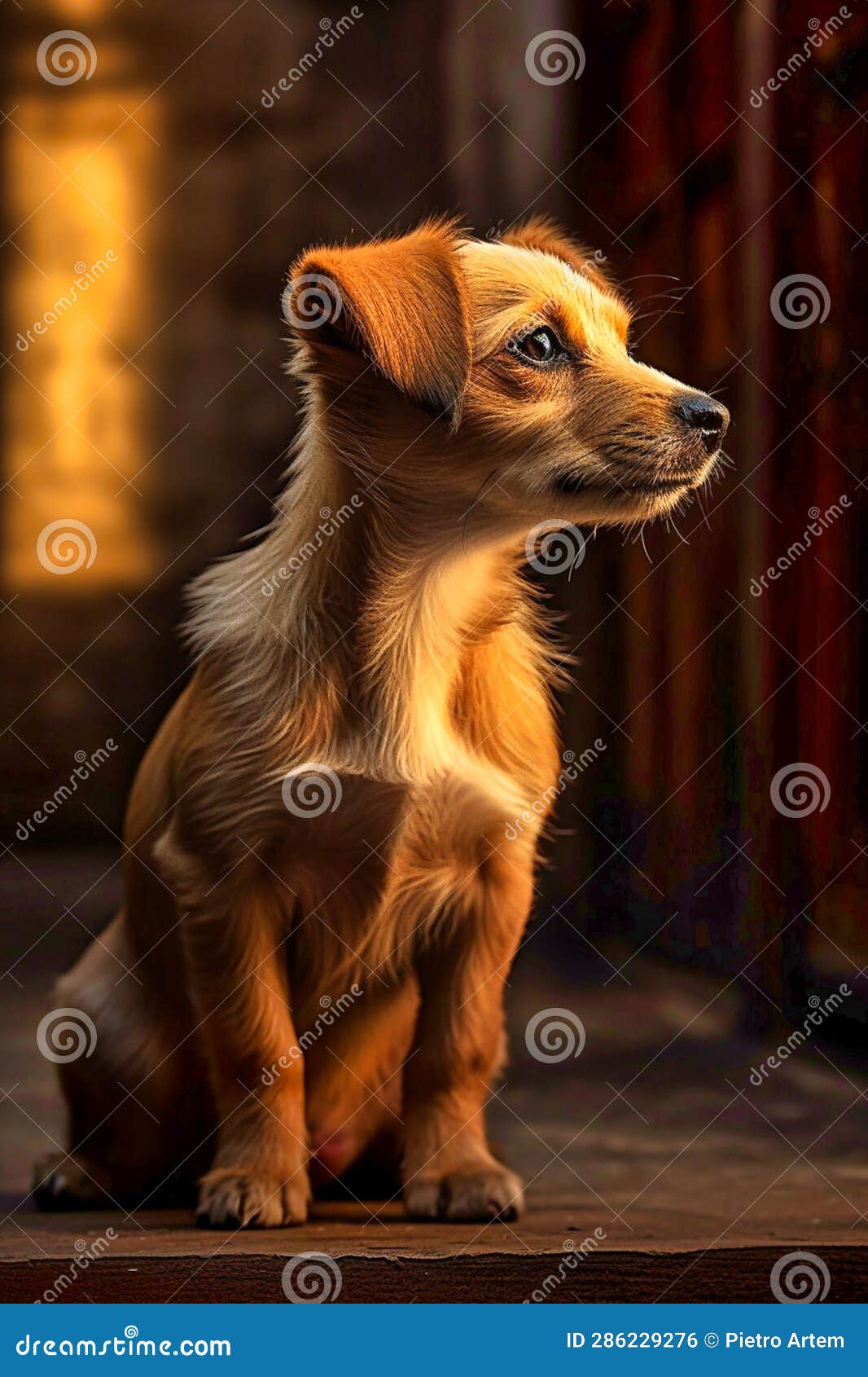 A Cute Dog Side View Full Length, Generative AI Stock Illustration ...