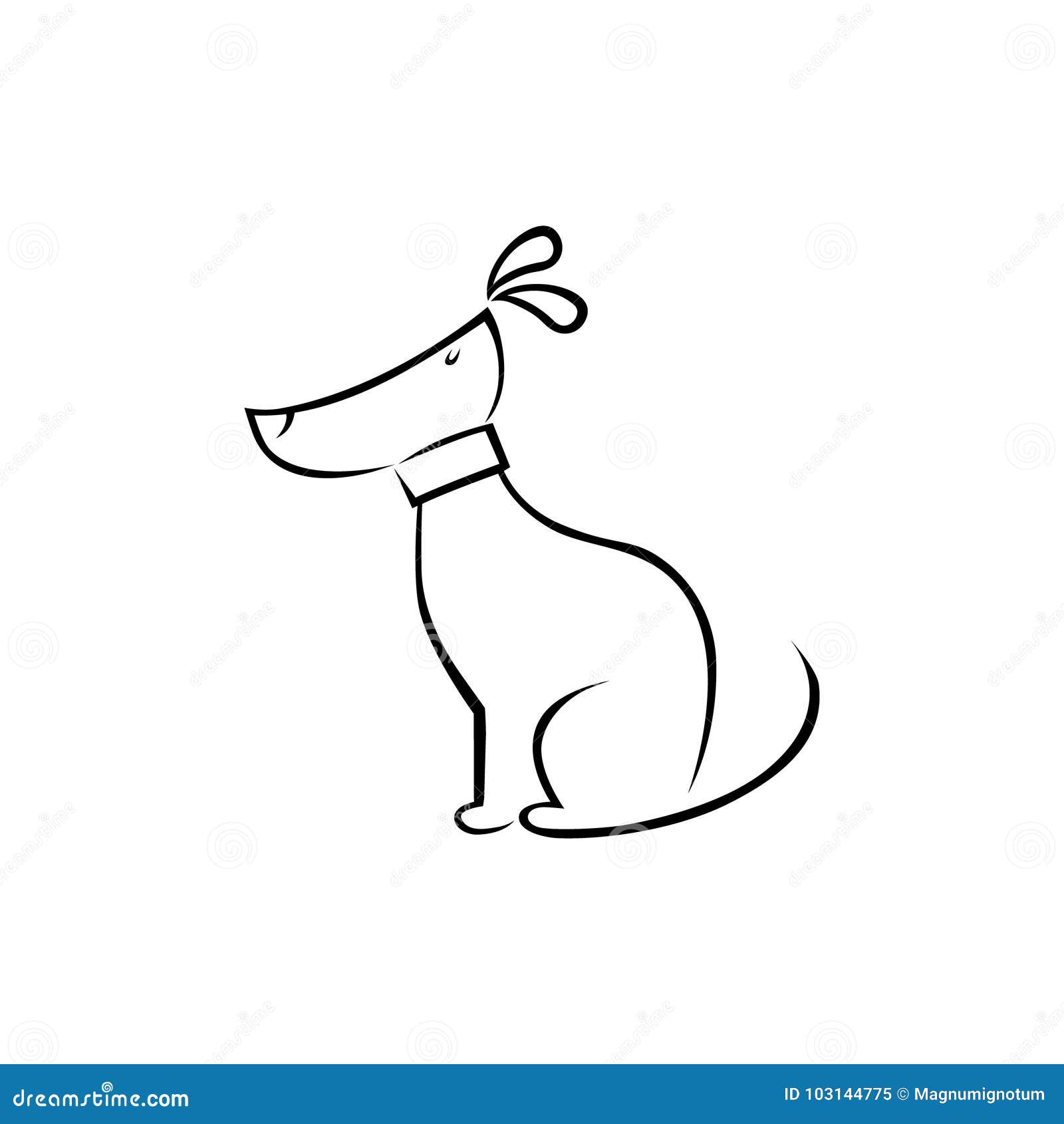 Cute dog silhouette stock vector. Illustration of cartoon - 103144775