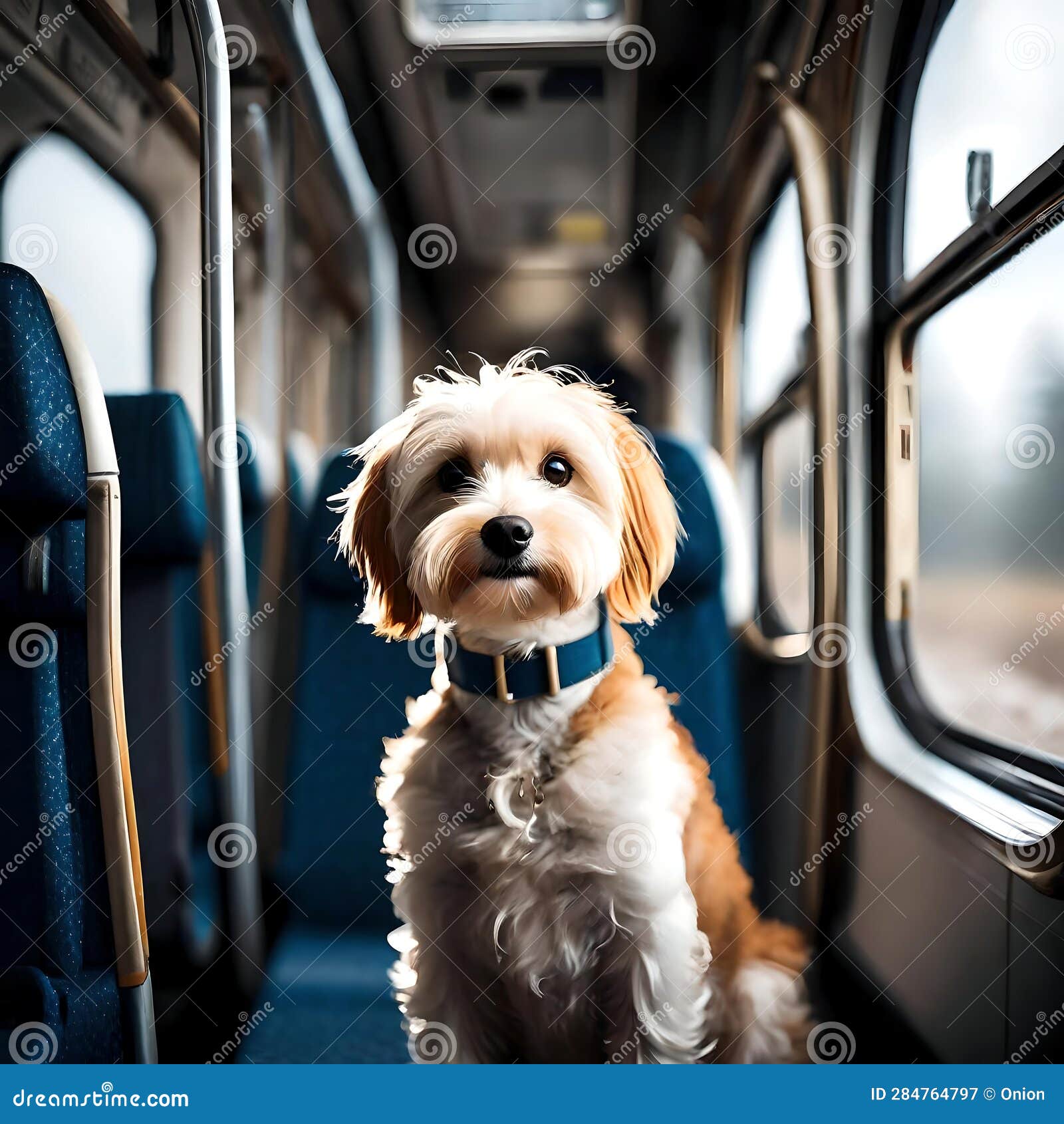Cute Dog Taking the Bus - Ai Generated Image Stock Illustration ...