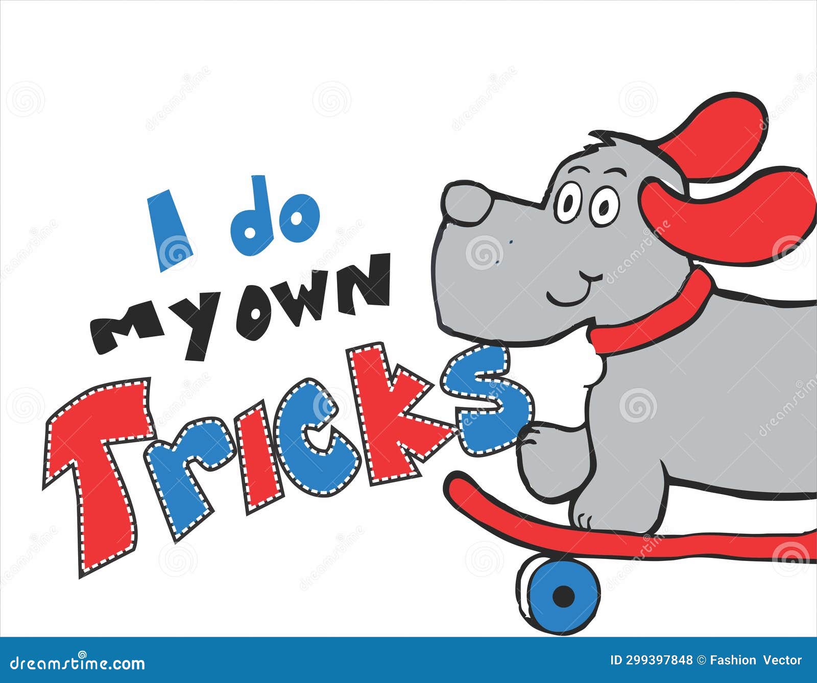 Cute Dog Tricks Vector Art Print Stock Vector - Illustration of love ...